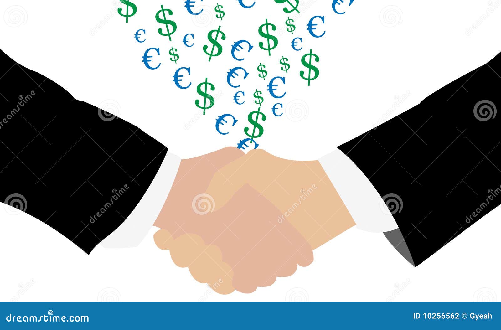 Handshake making money stock vector. Illustration of dollar - 10256562