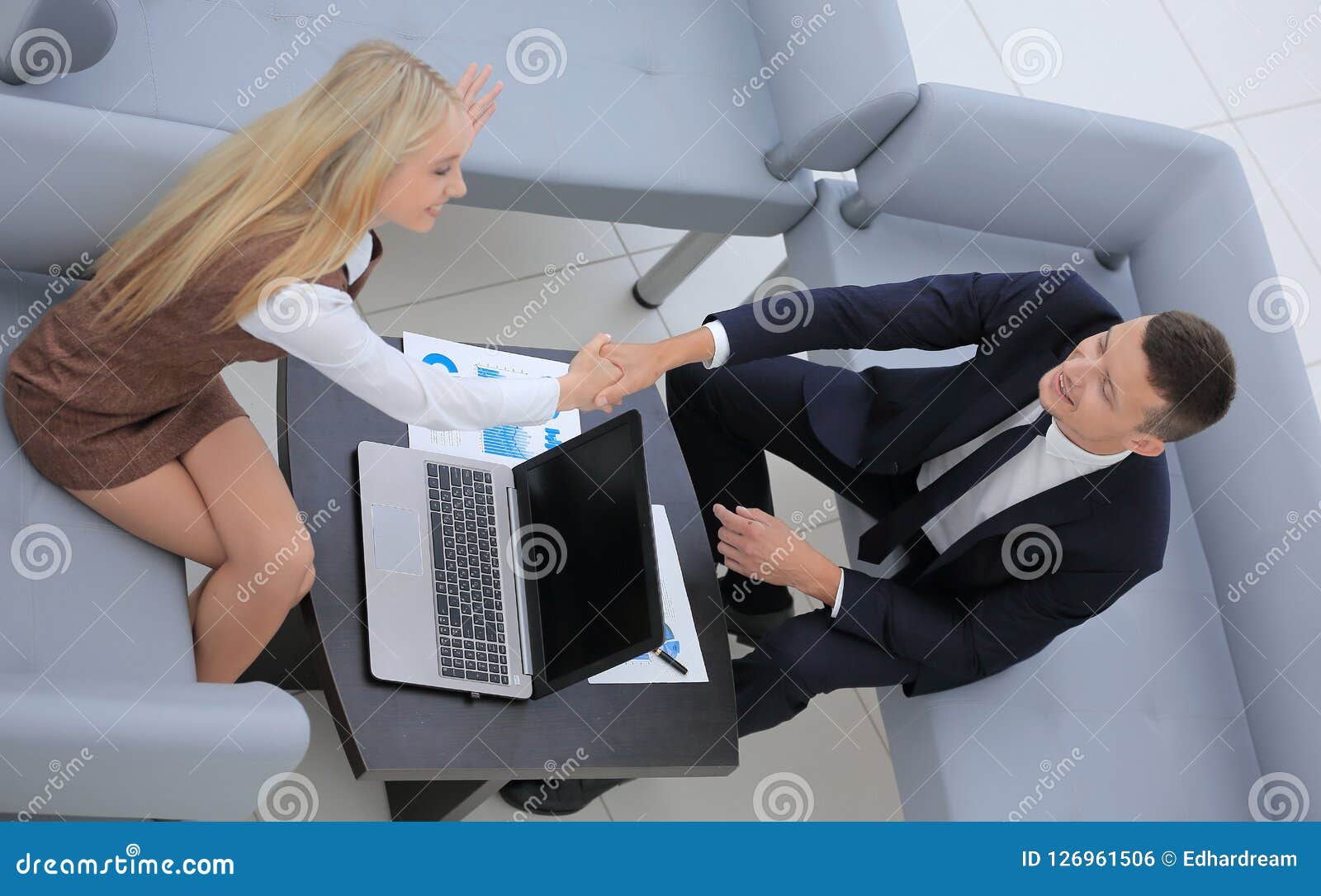 Handshake Manager and the Client Stock Photo - Image of happy ...