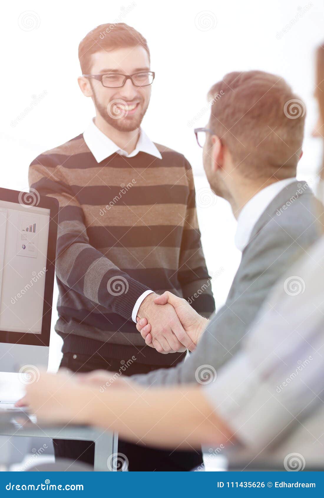 Handshake Manager and the Client Stock Photo - Image of company ...