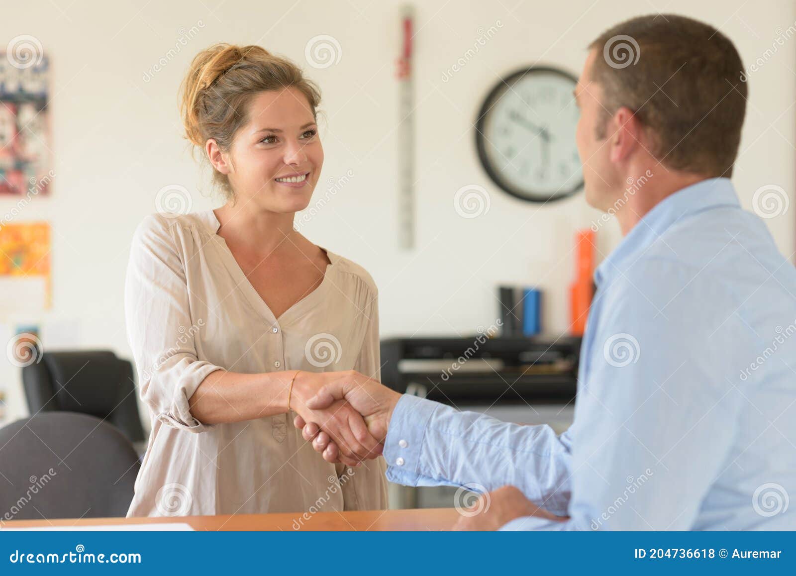 Handshake Manager and Client in Office Stock Photo - Image of ...