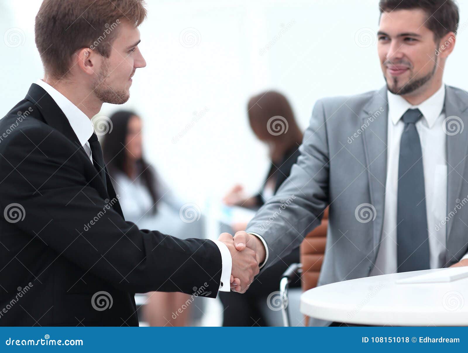 Handshake Manager and the Client in the Office. Stock Photo - Image of ...