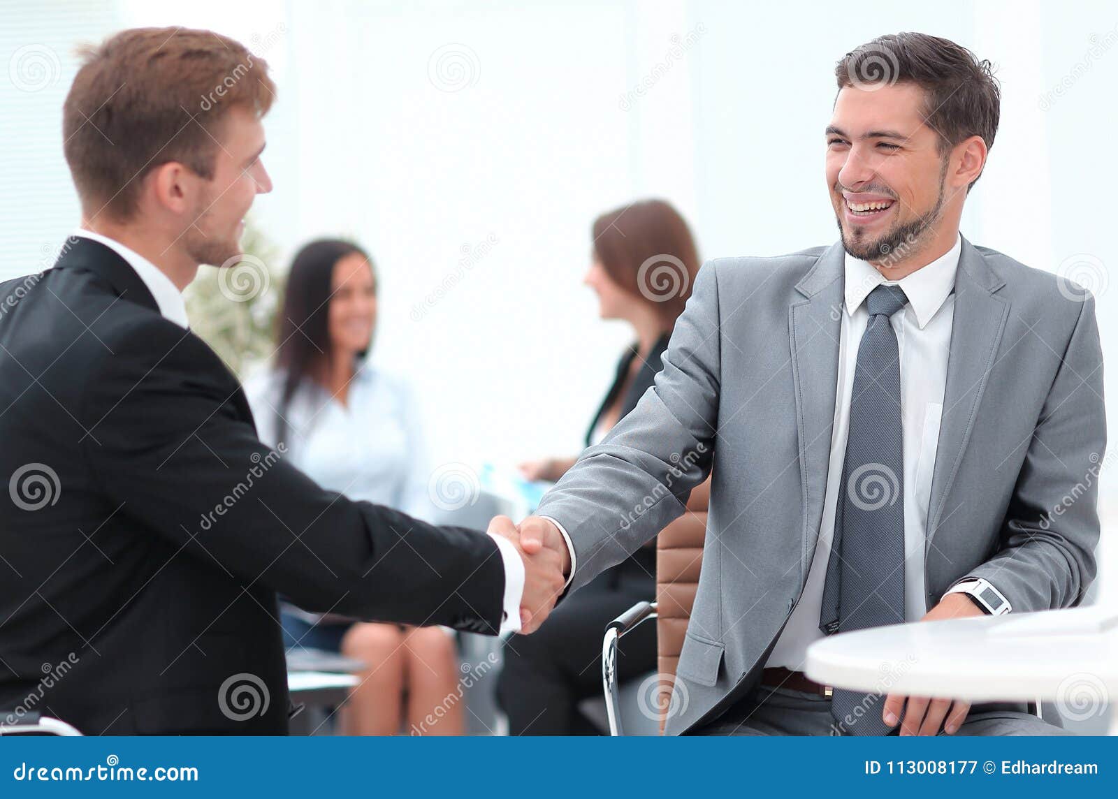 Handshake Manager and the Client in the Office. Stock Image - Image of ...