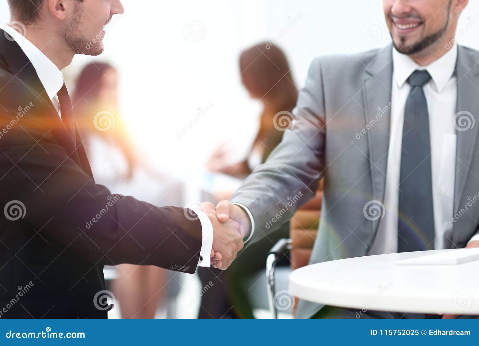 Handshake Manager and the Client in the Office. Stock Image - Image of ...