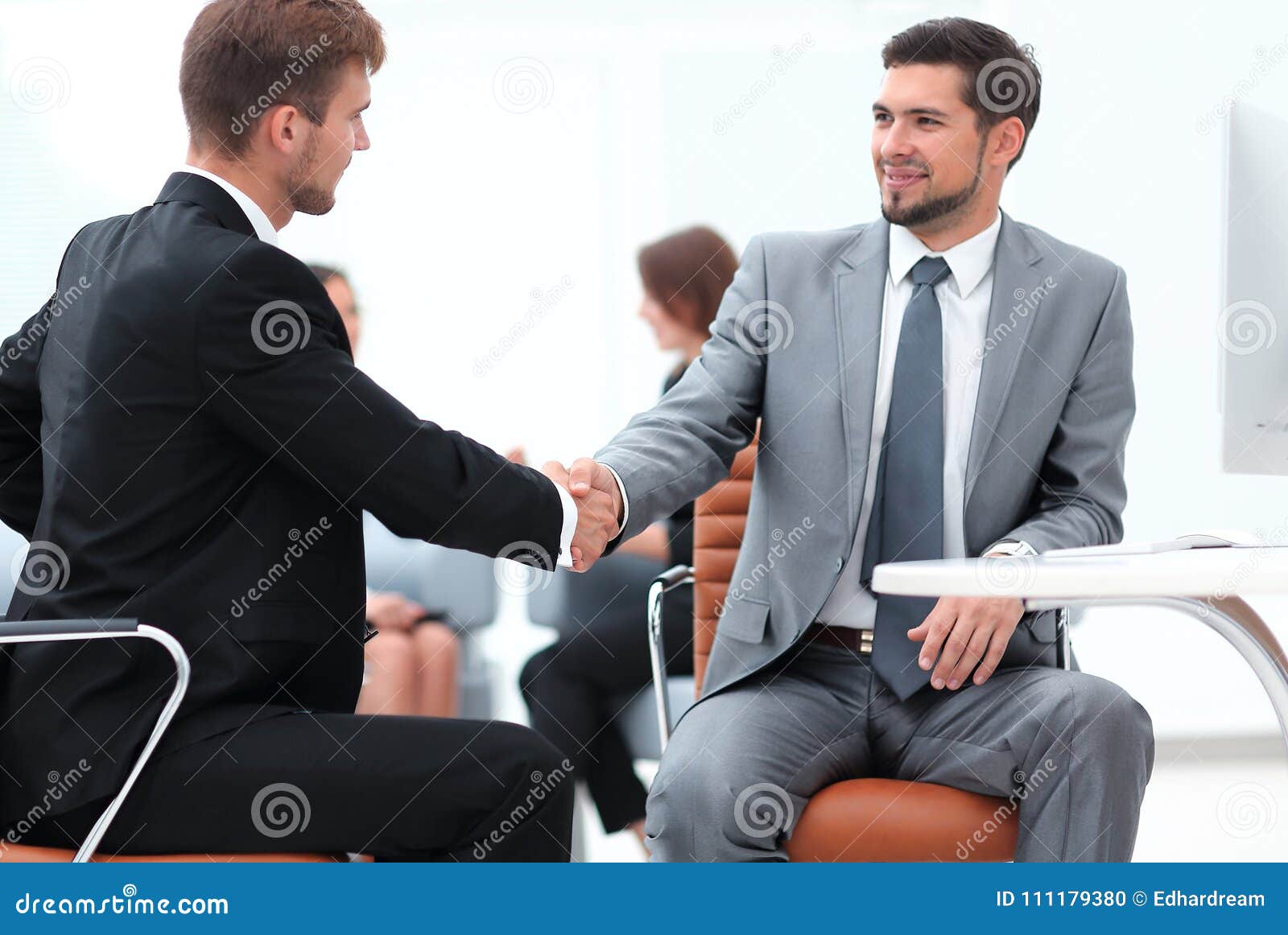Handshake Manager and the Client in the Office. Stock Photo - Image of ...