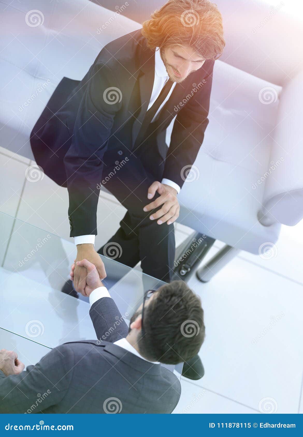 Handshake Manager and the Client in the Office Stock Image - Image of ...