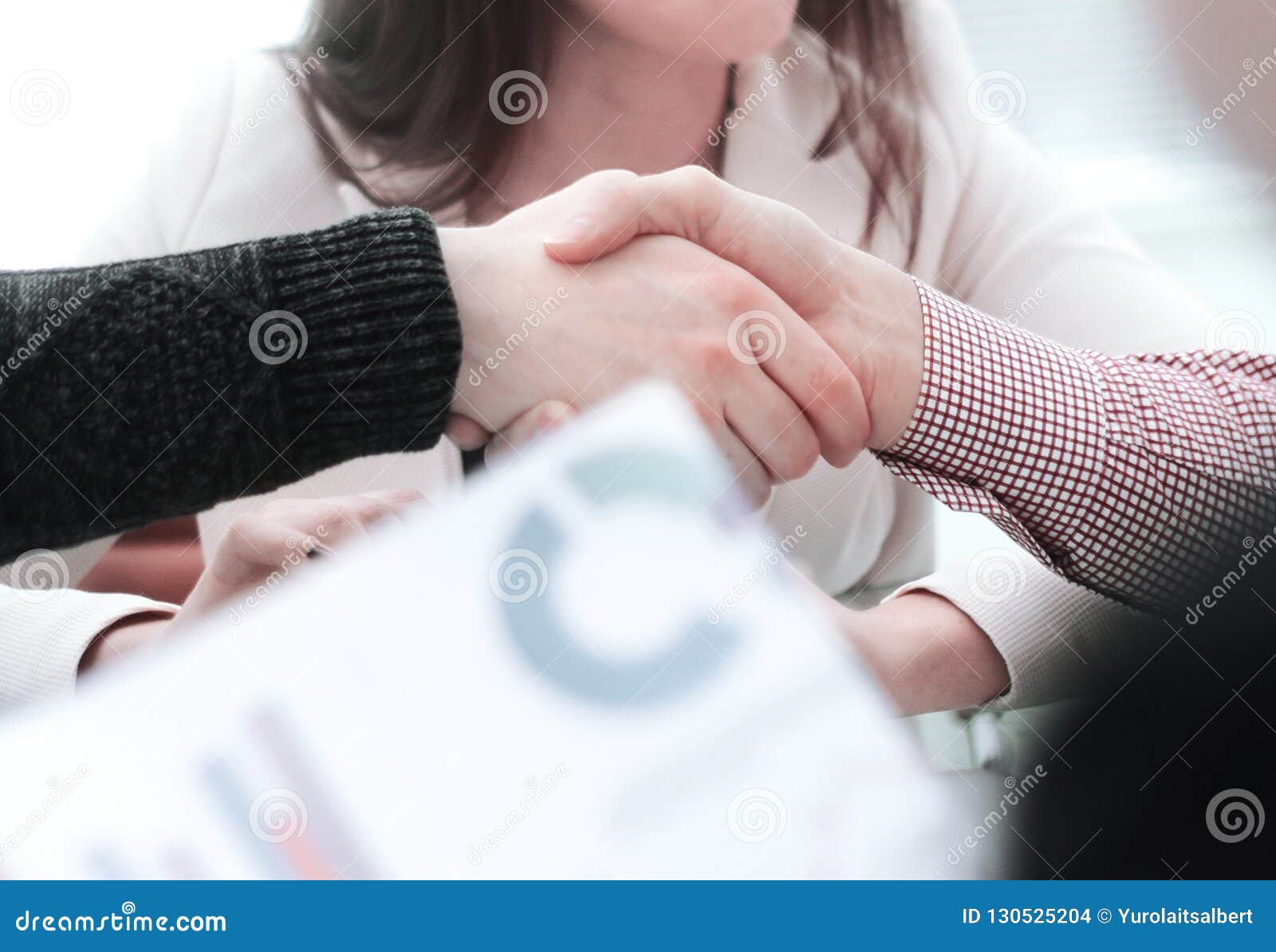 Handshake of the Manager and the Client at the Table in the Bank Office ...