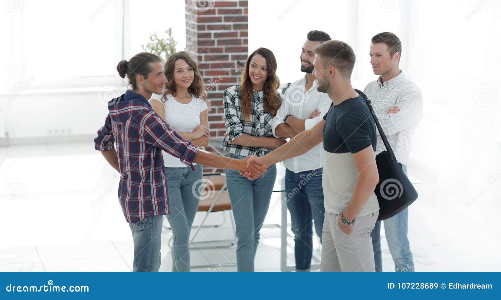 Handshake Manager and Customer in the Office. Stock Image - Image of ...