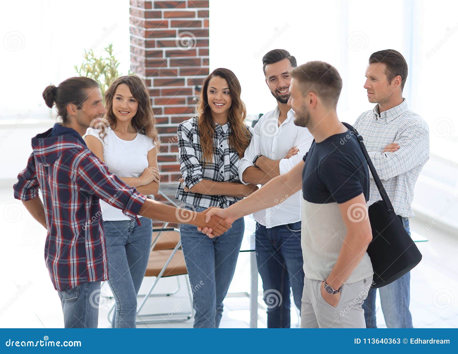Handshake Manager and Customer in the Office. Stock Image - Image of ...