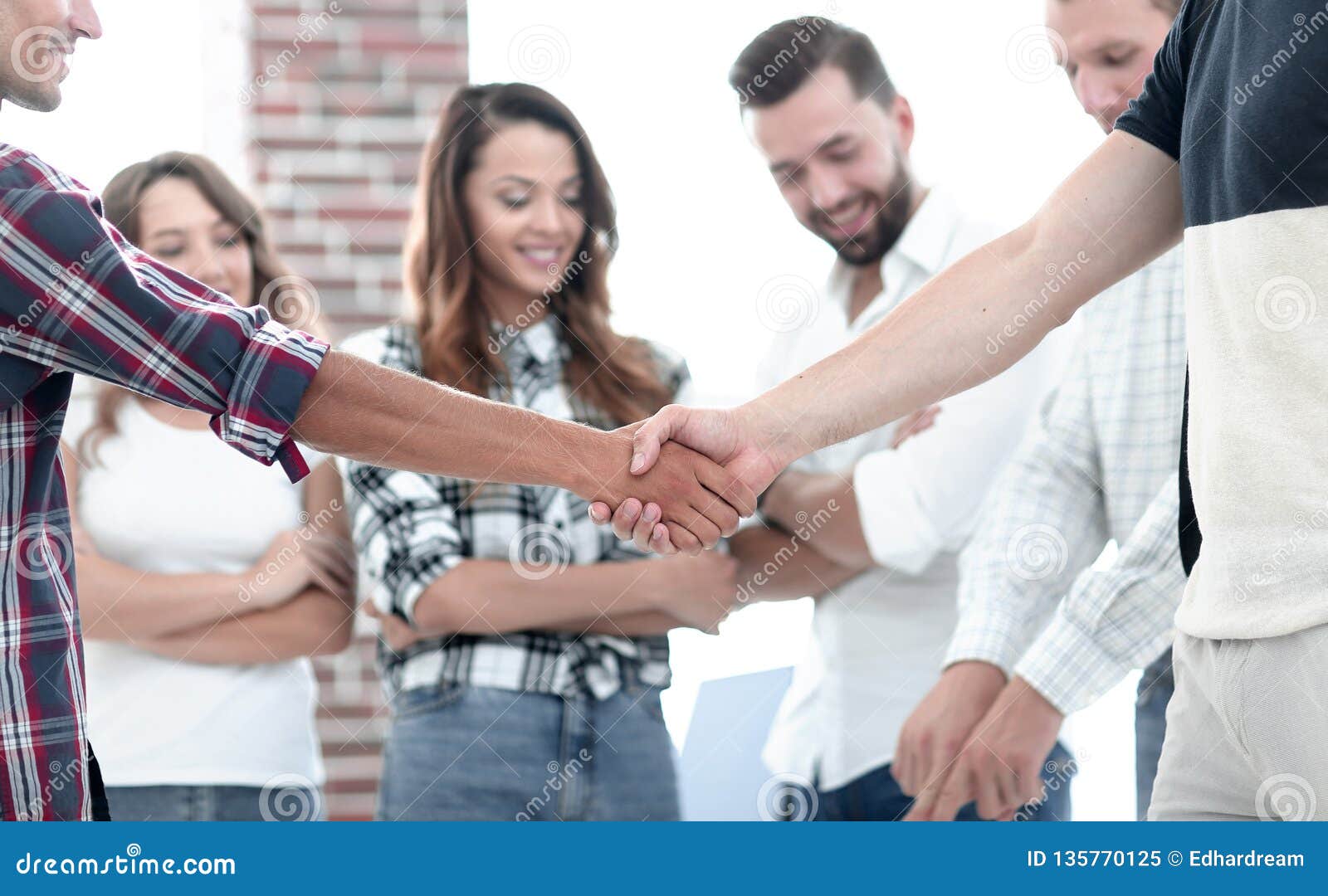 Handshake Manager and Customer in the Office. Stock Image - Image of ...