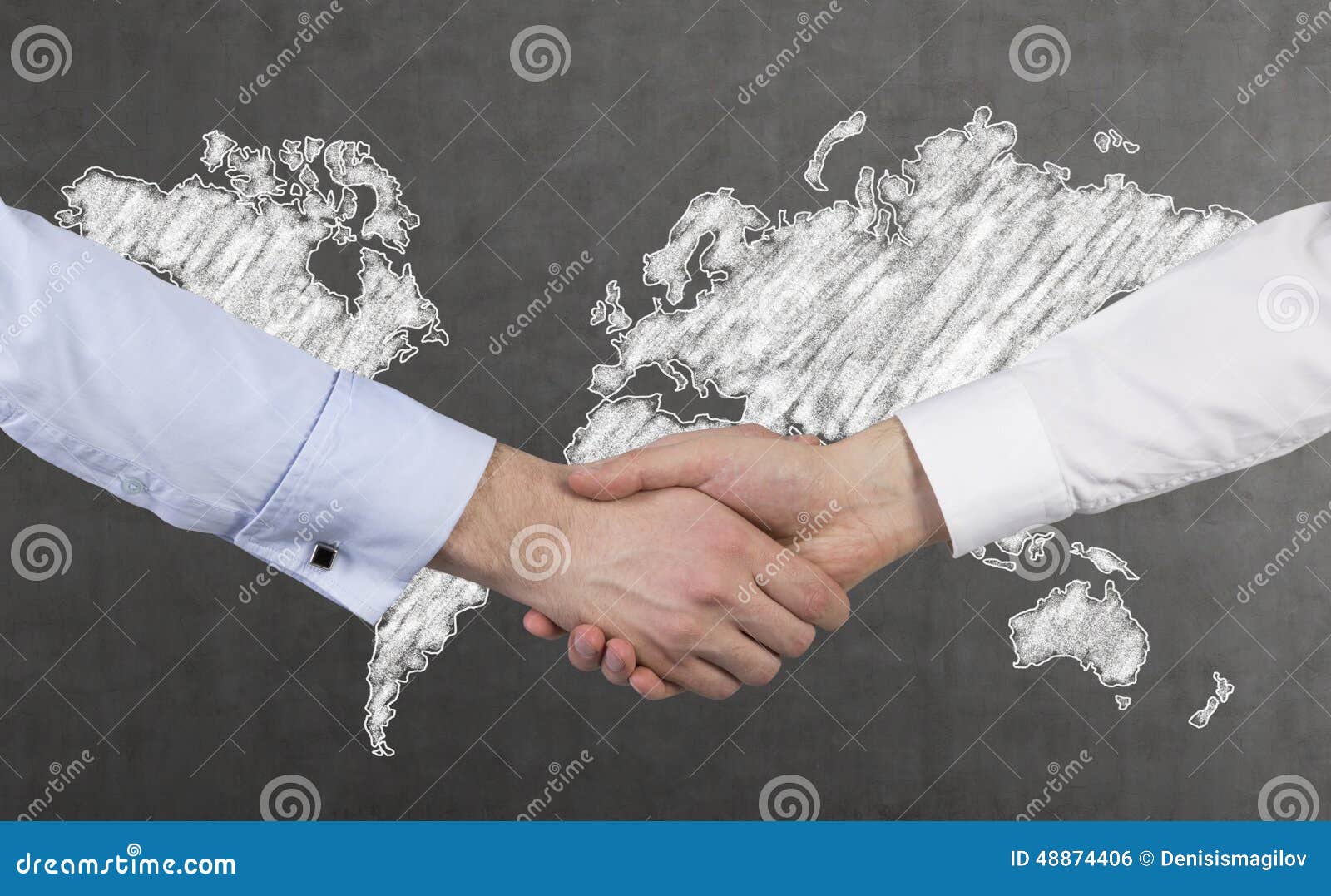 Handshake and map stock photo. Image of gesturing, america - 48874406
