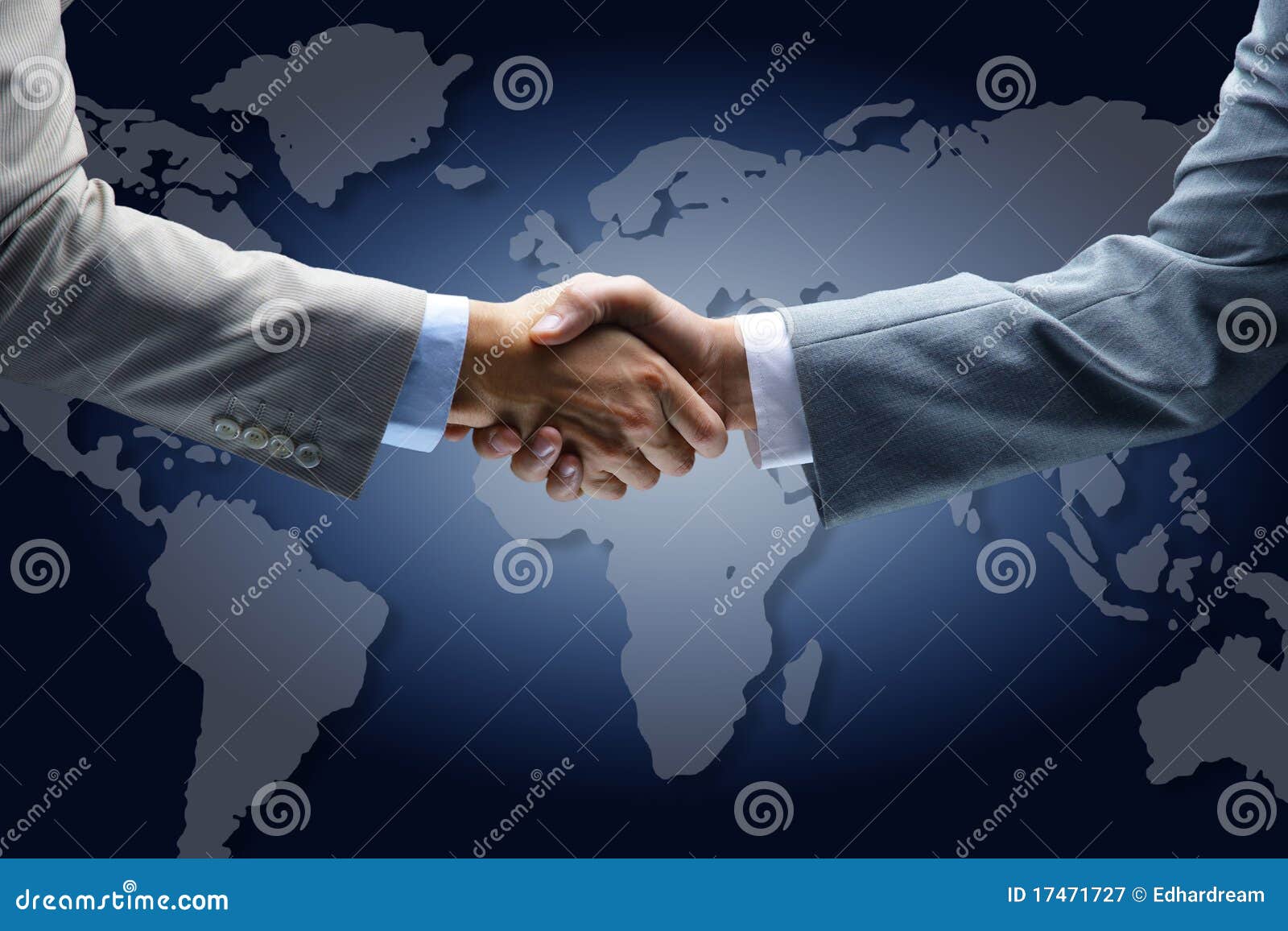 Handshake with Map of the World Stock Image - Image of people ...