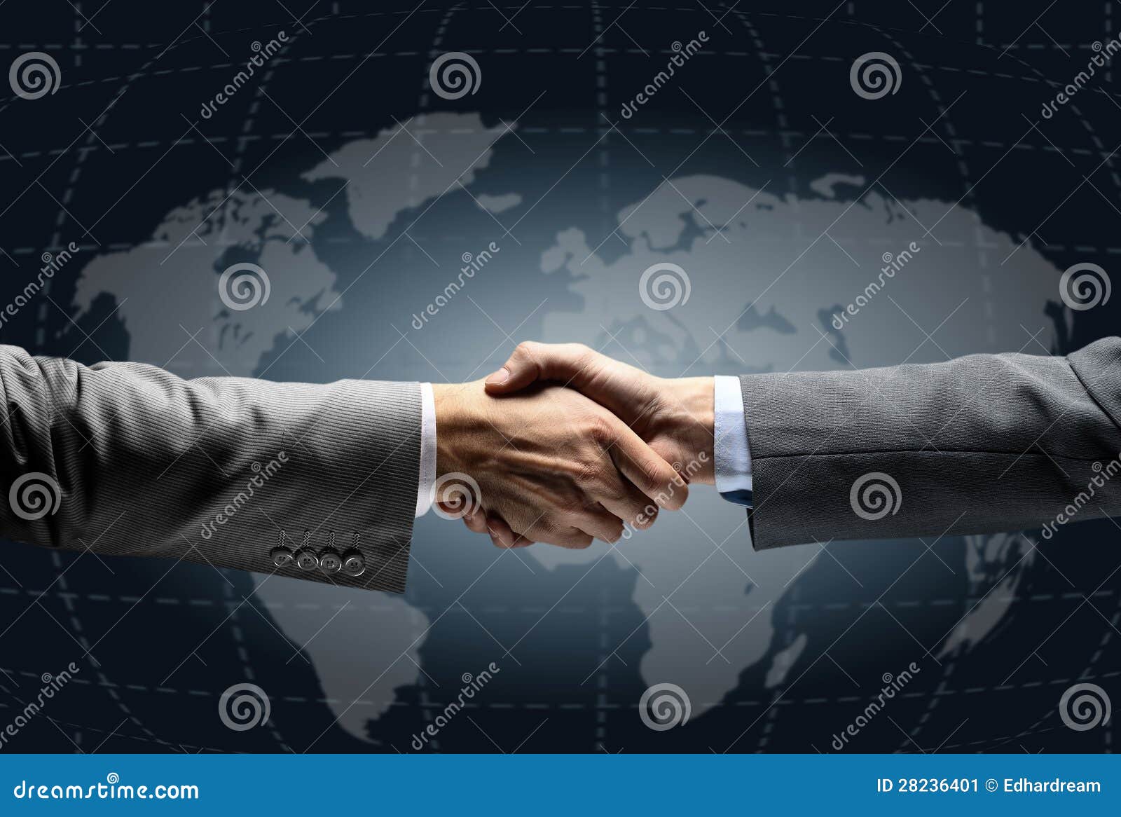 Handshake with Map of the World in Stock Image - Image of corporate ...