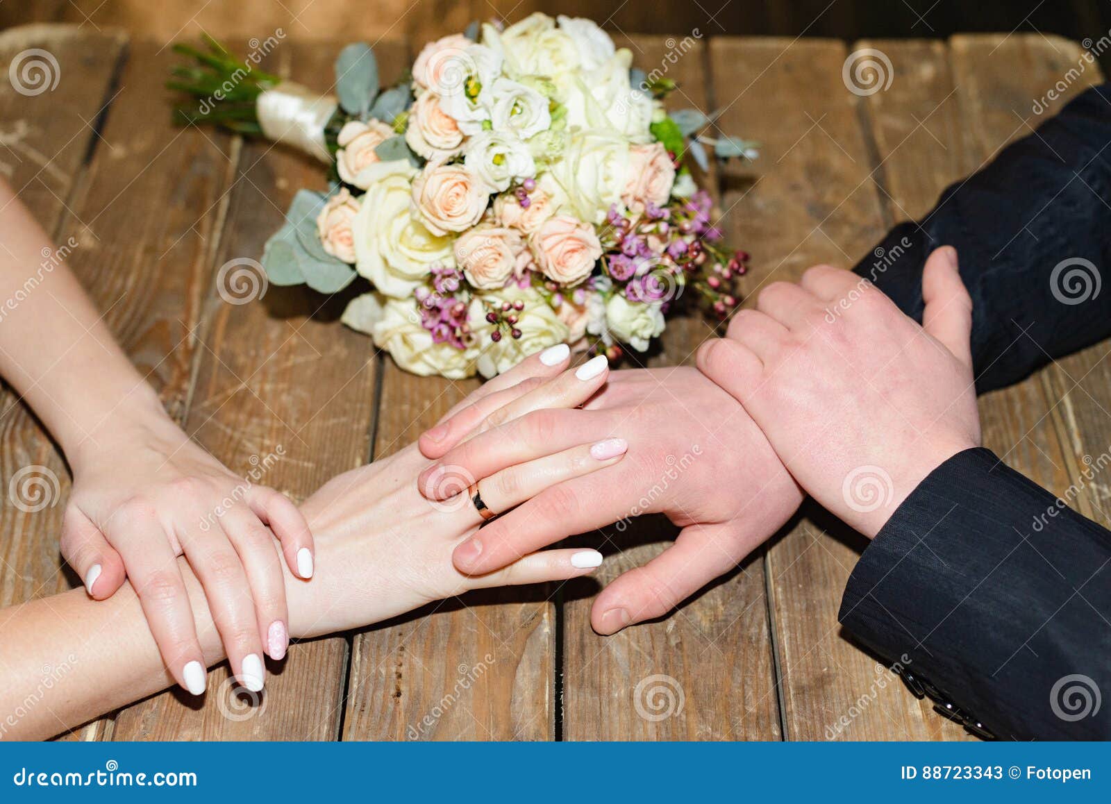 Handshake Married Newlyweds Stock Image - Image of marriage, together ...