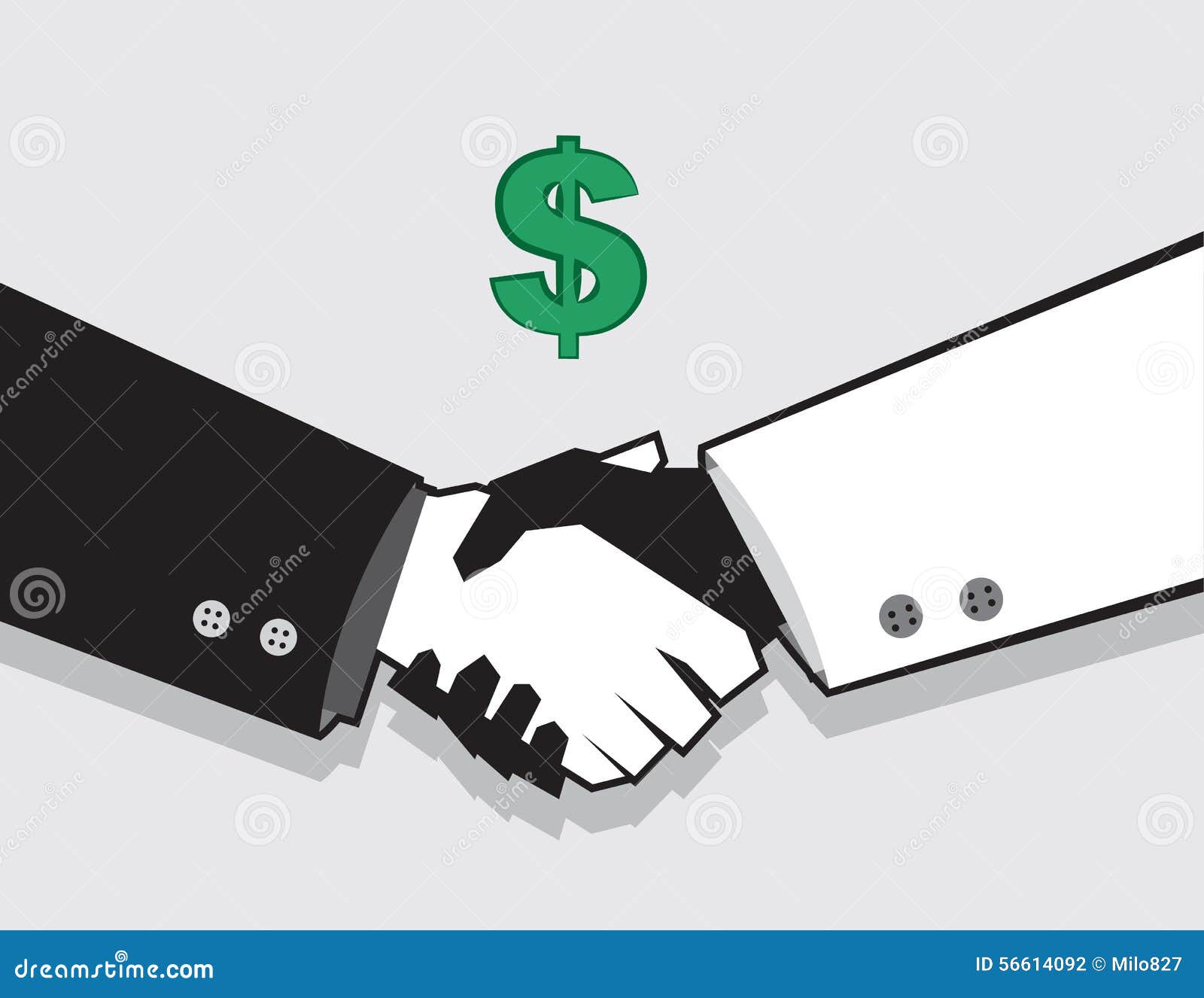 Handshake Money Deal stock vector. Illustration of business - 56614092