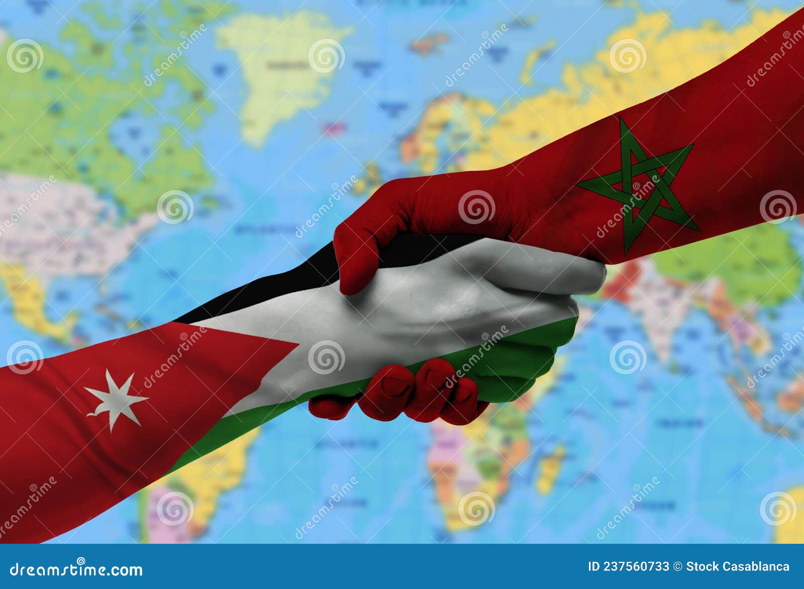 Handshake Between Morocco And Berbers-Imazighen - Flags Painted On ...