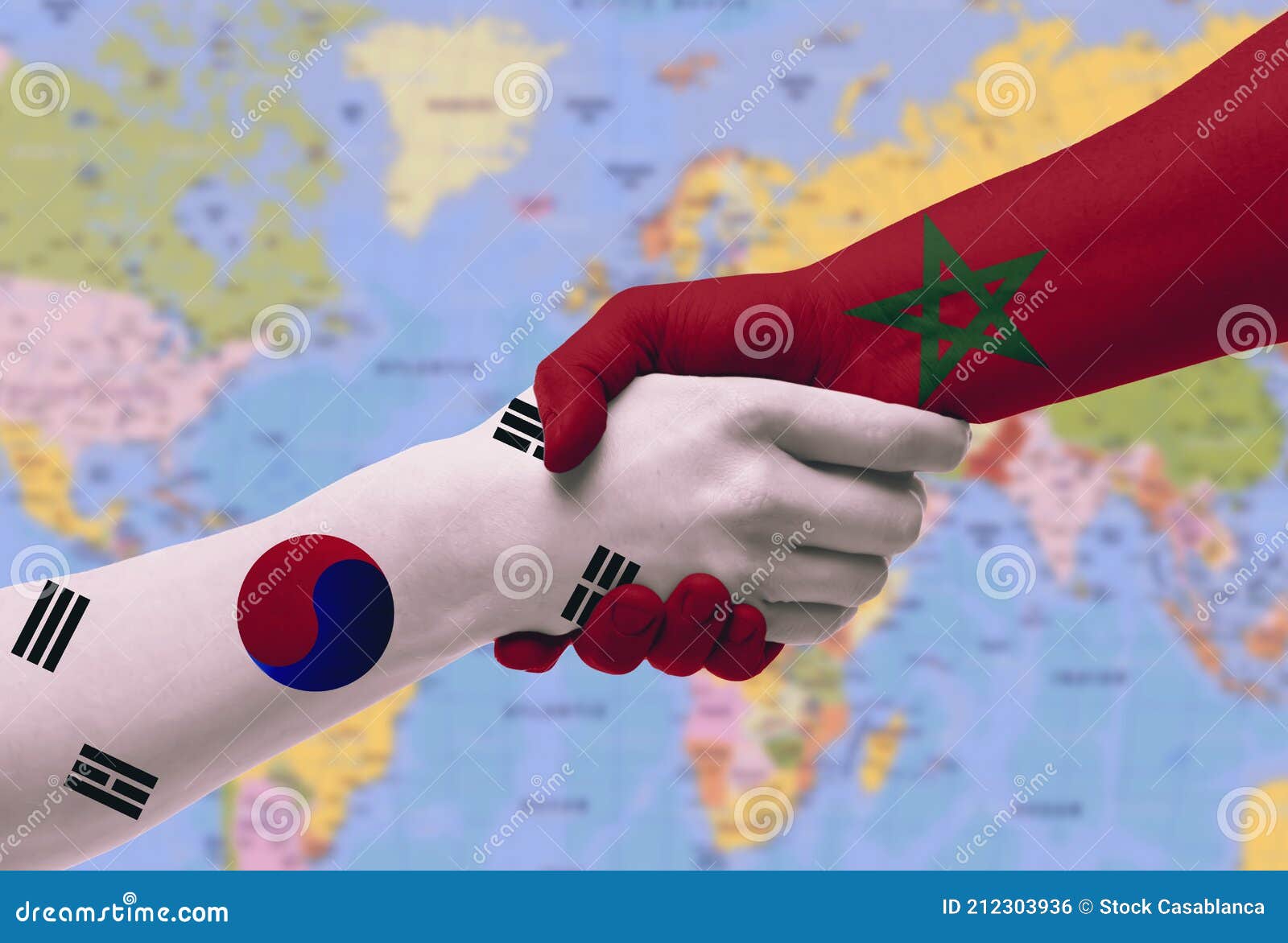 Handshake Between Morocco And Berbers-Imazighen - Flags Painted On ...