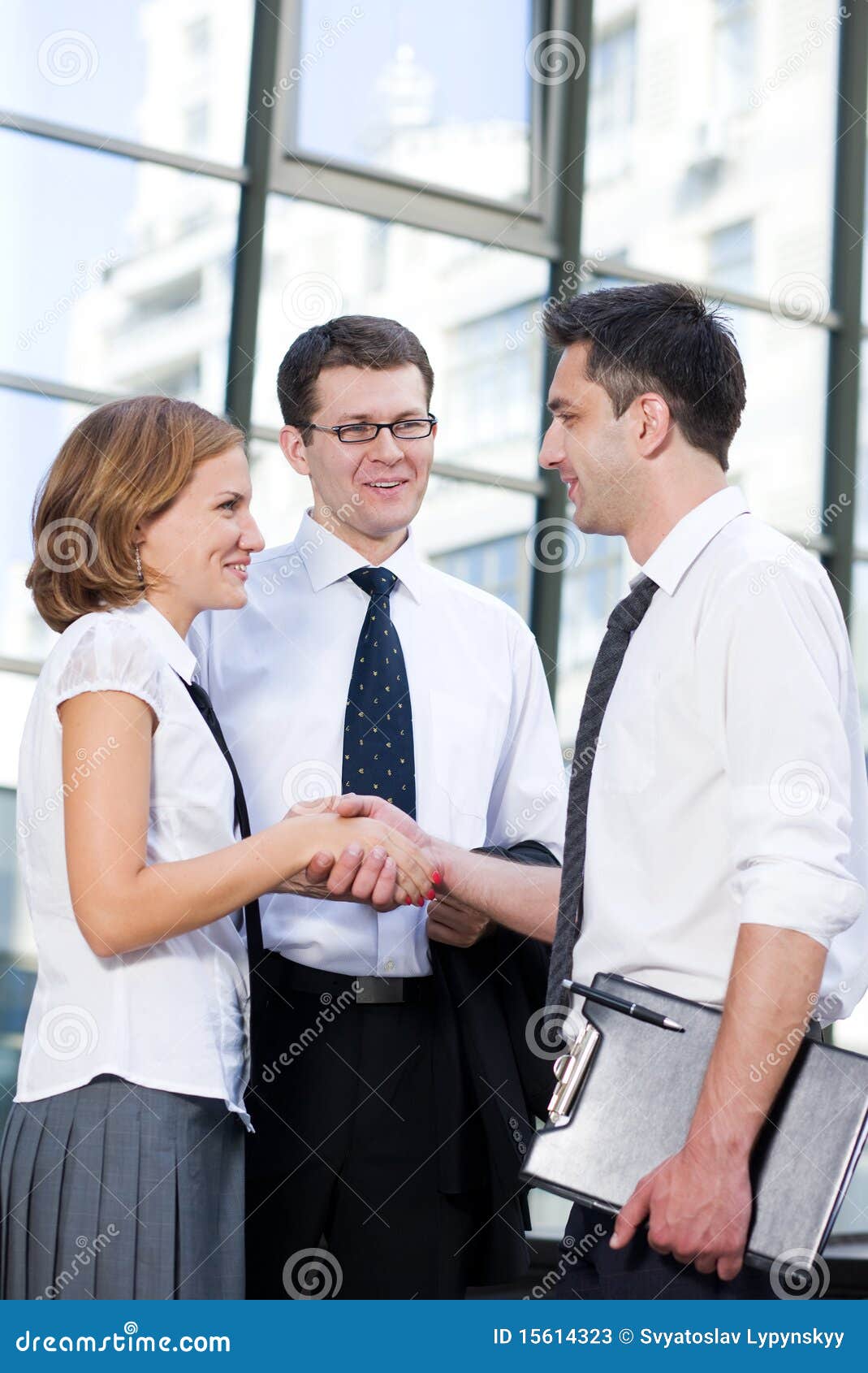 Handshake between Office Workers Stock Image - Image of finance, person ...