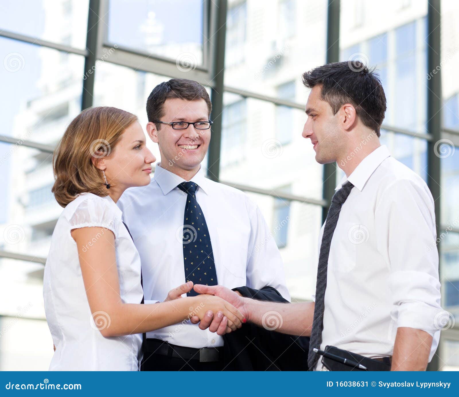 Handshake between Office Workers Stock Image - Image of board, boss ...