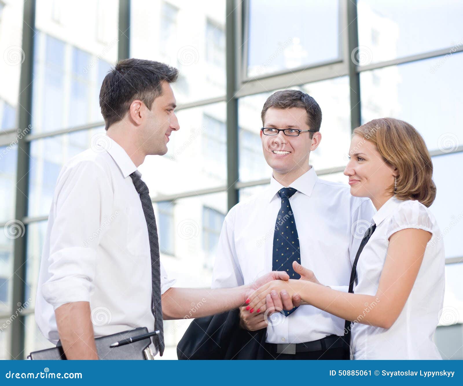 Handshake between Office Workers Stock Image - Image of corporate, boss ...