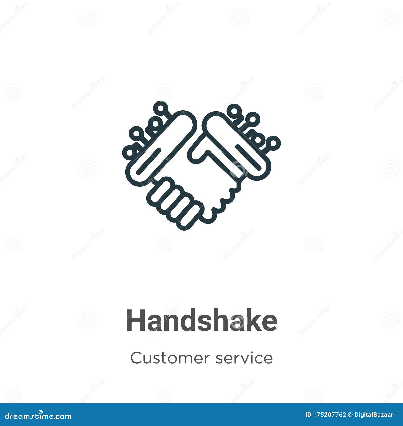 Handshake Outline Vector Icon. Thin Line Black Handshake Icon, Flat ...
