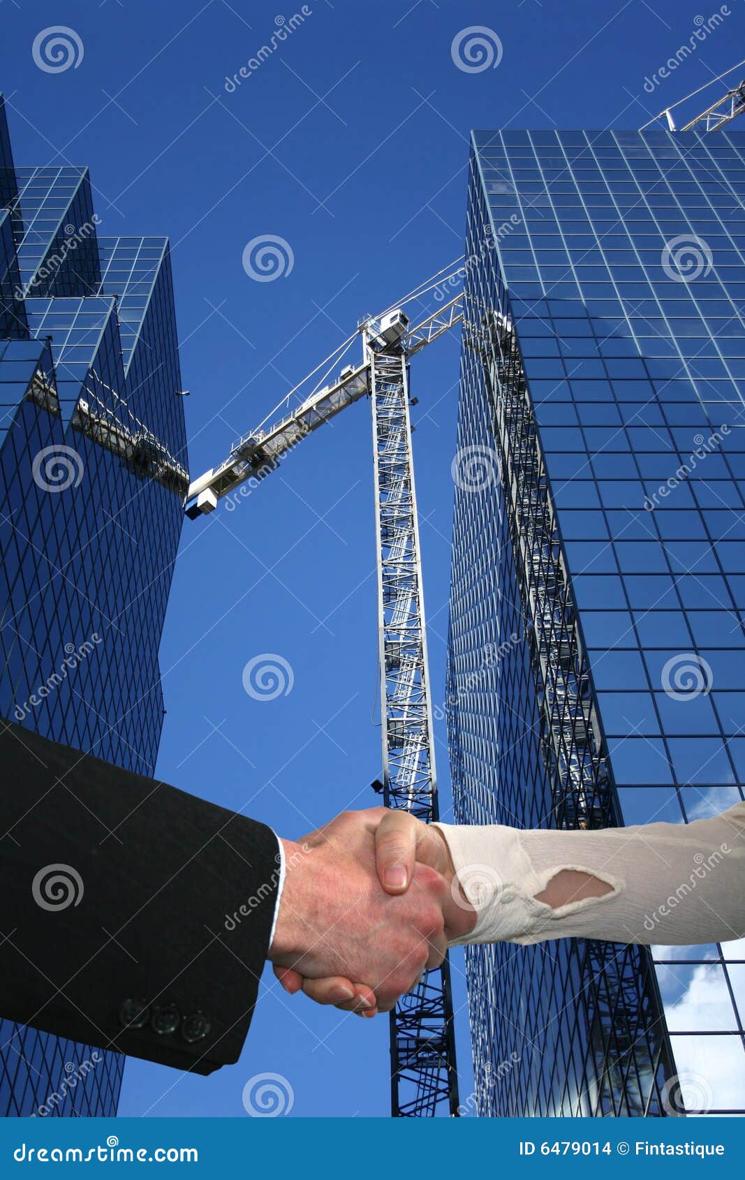 Handshake Over Construction Site Stock Photo - Image of hands, shake ...