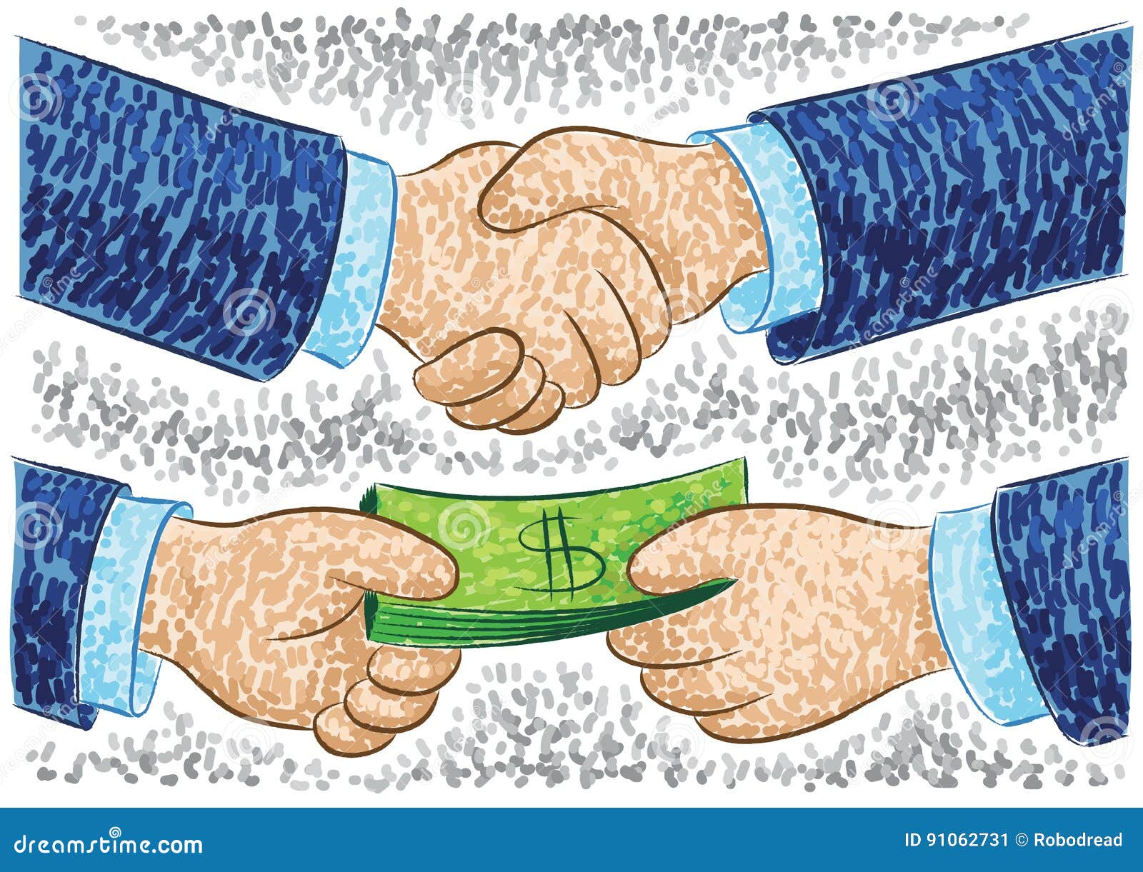 Handshake and Payment Illustration Stock Vector - Illustration of ...