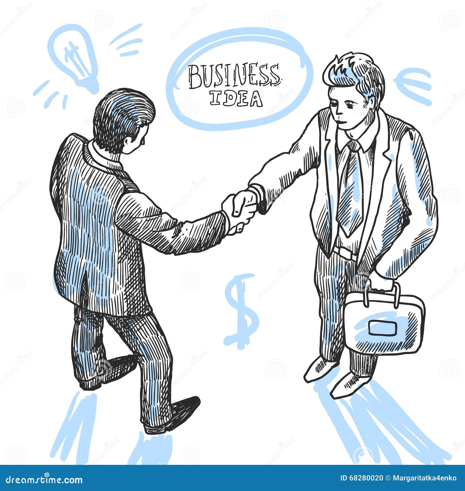 Handshake of 2 peoples stock vector. Illustration of people - 68280020
