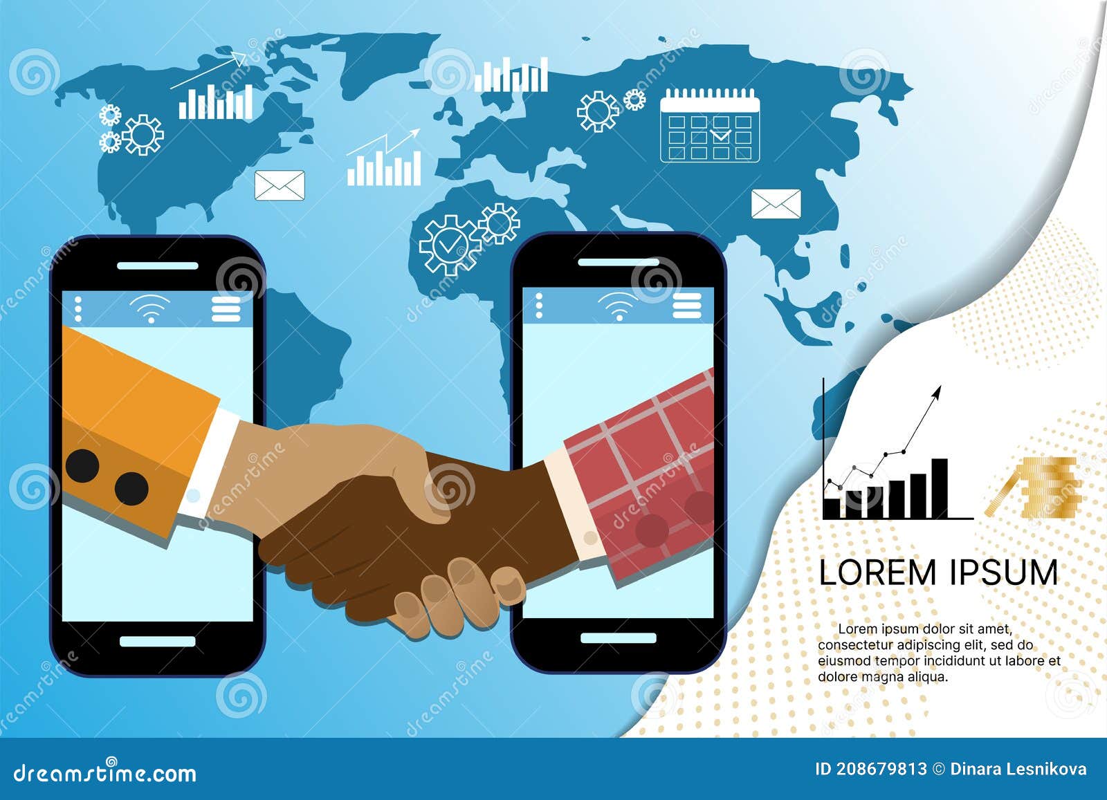 Business Online Handshake Over Internet Connections. Virtual Conclusion ...