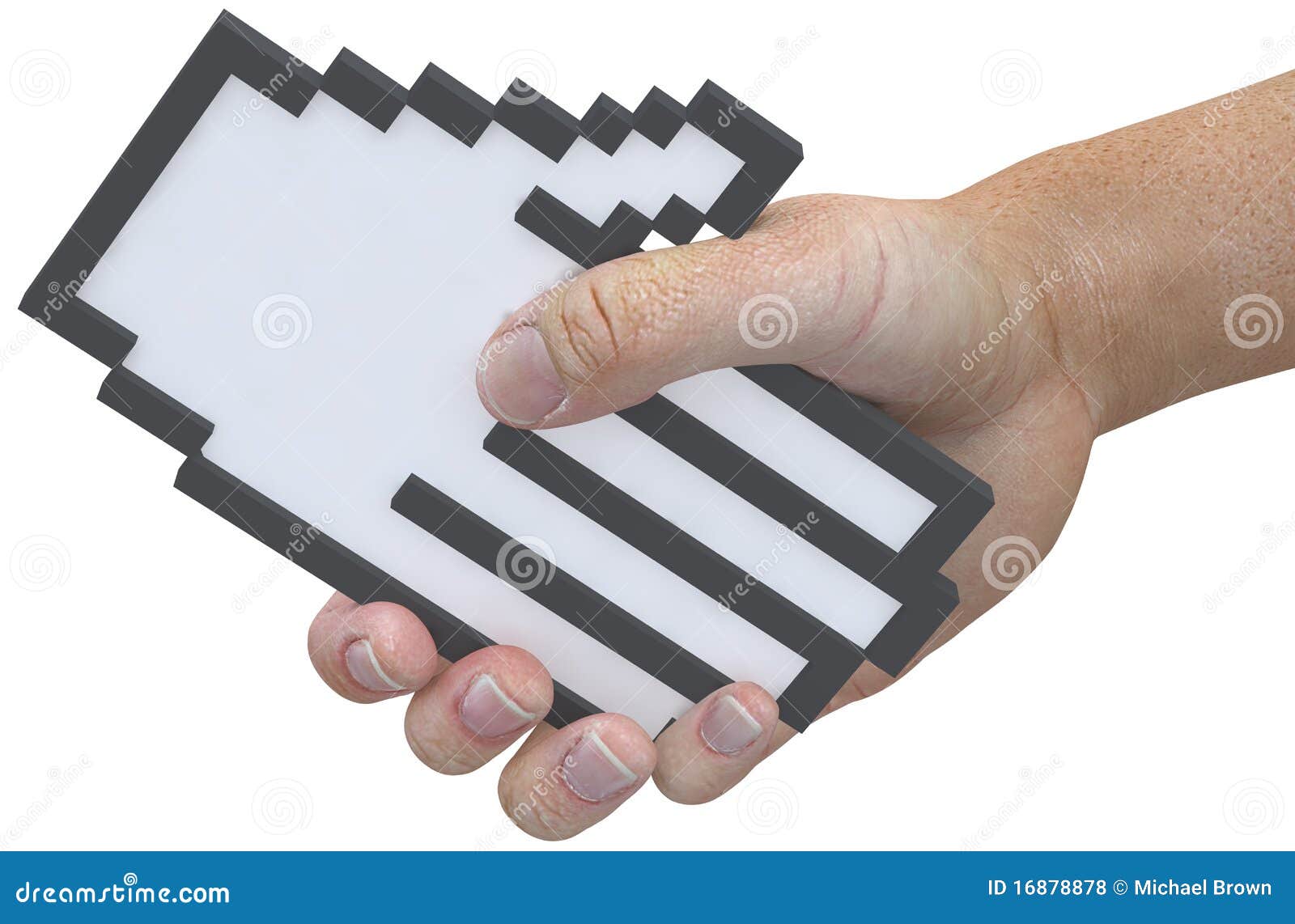 Handshake Pixel Cursor Tech User Shake Hands Stock Illustration ...