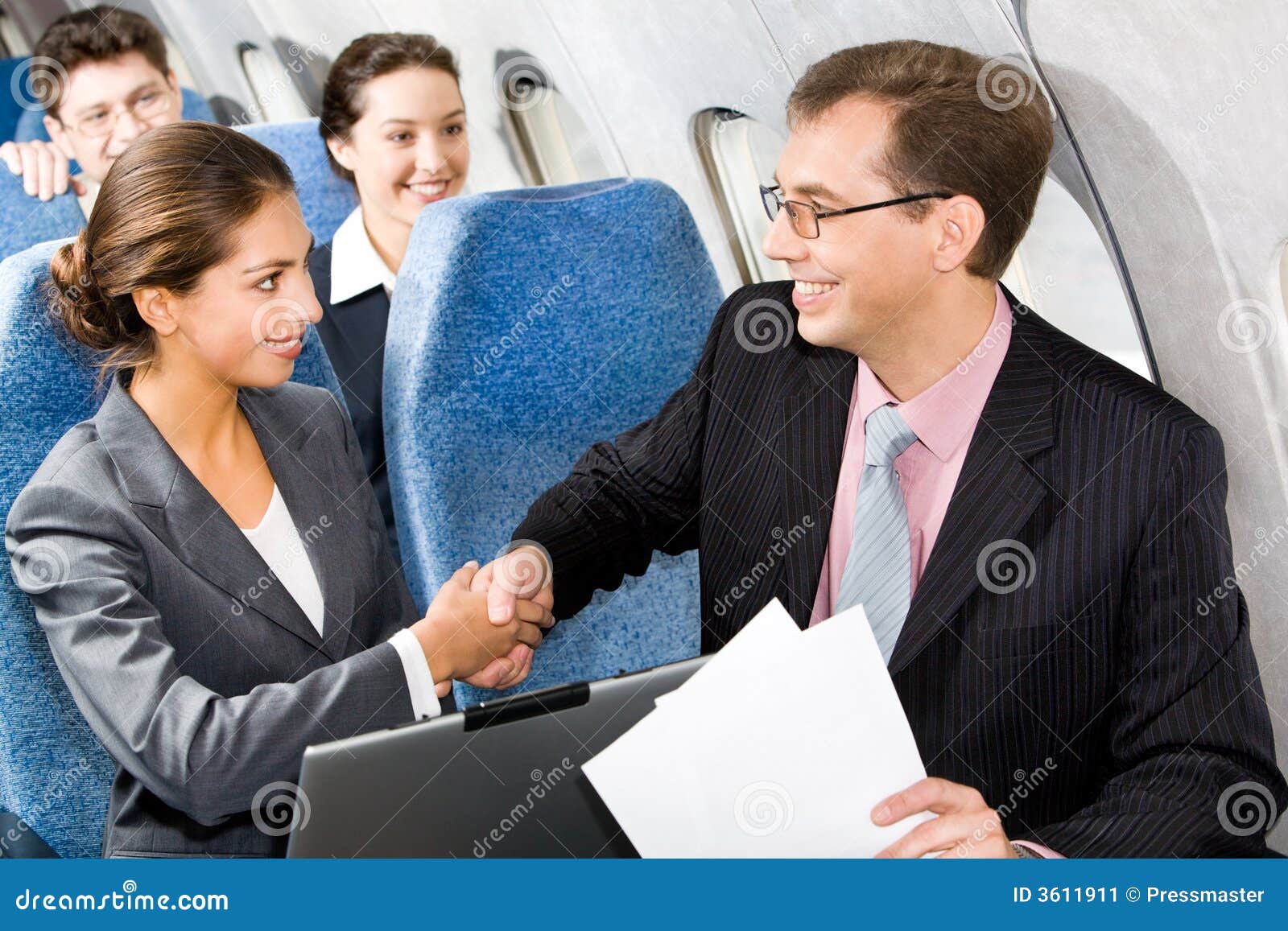 Handshake in a plane stock image. Image of ambition, manager - 3611911