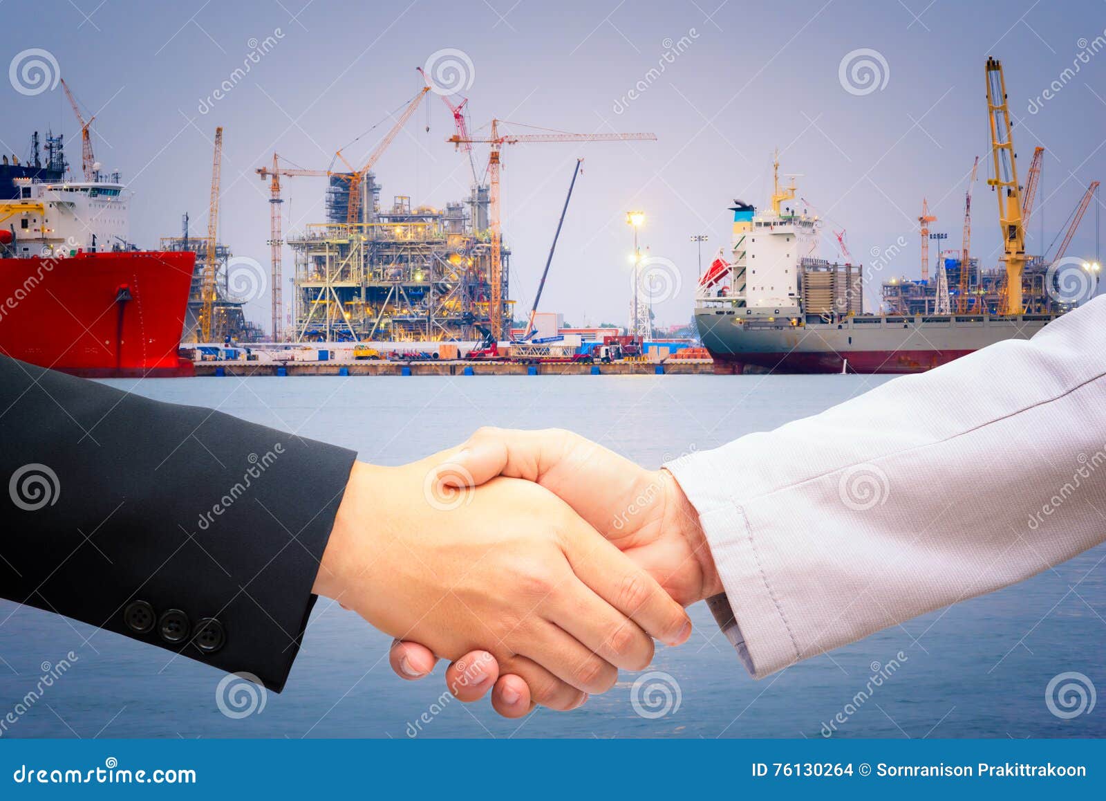 Handshake stock photo. Image of marine, cargo, contractor - 76130264