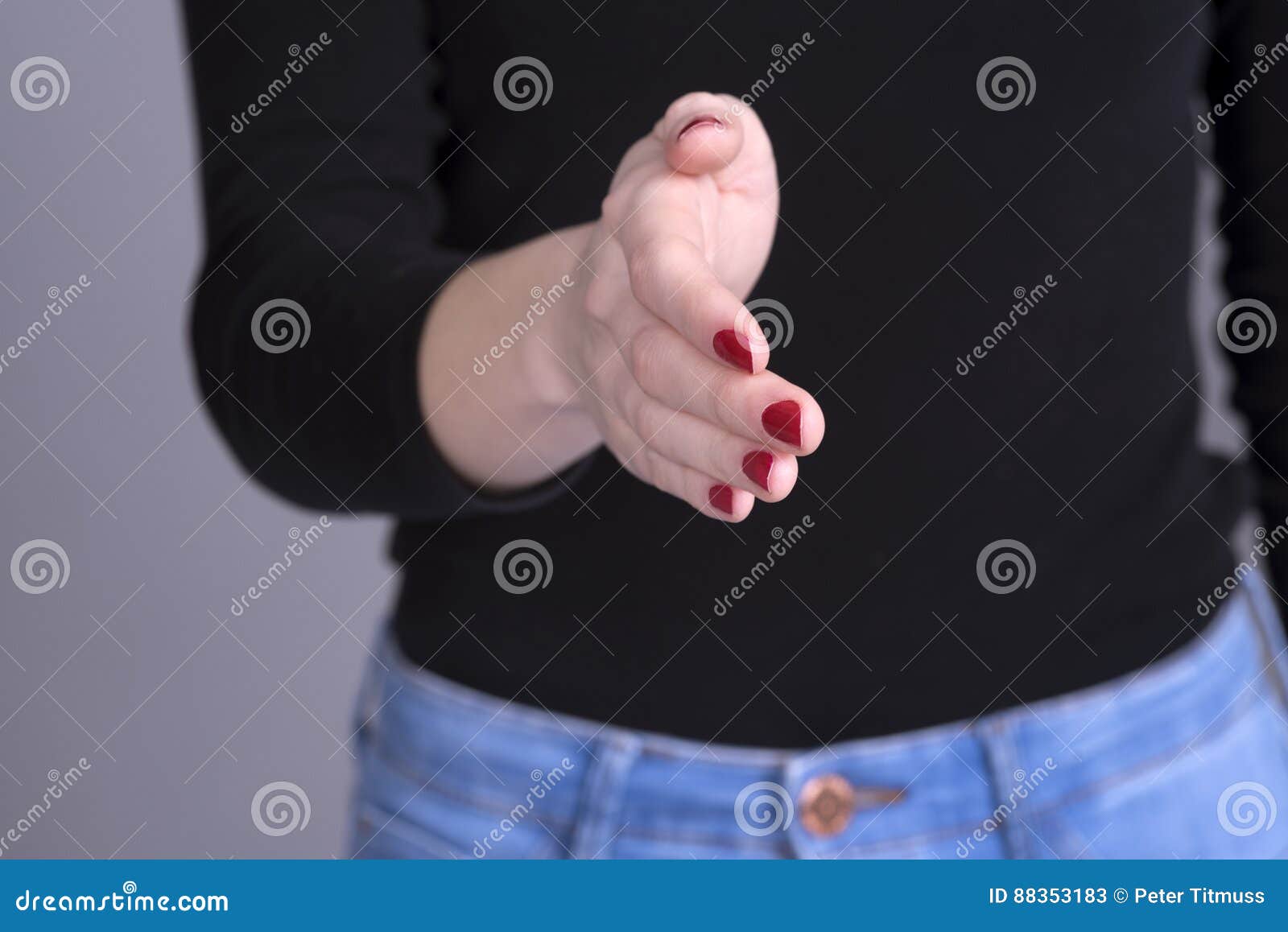 Handshake Position of a Woman`s Hand Stock Image - Image of polish ...