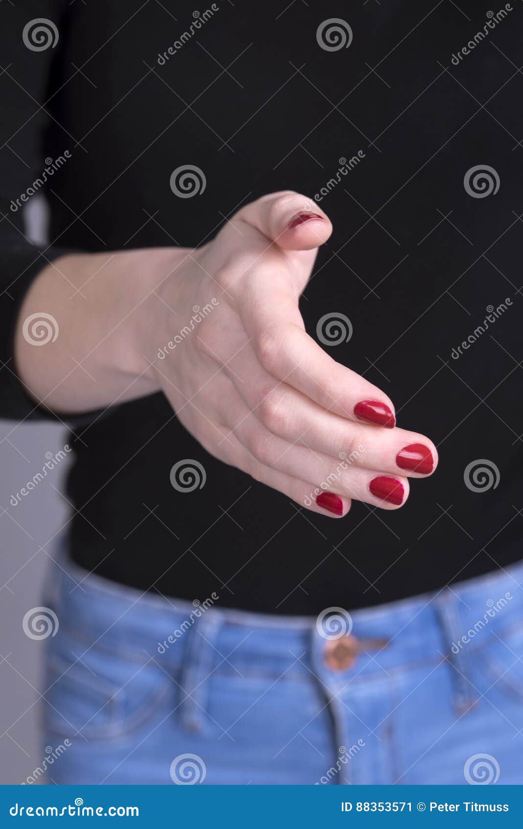 Handshake Position of a Woman`s Hand Stock Image - Image of hands ...