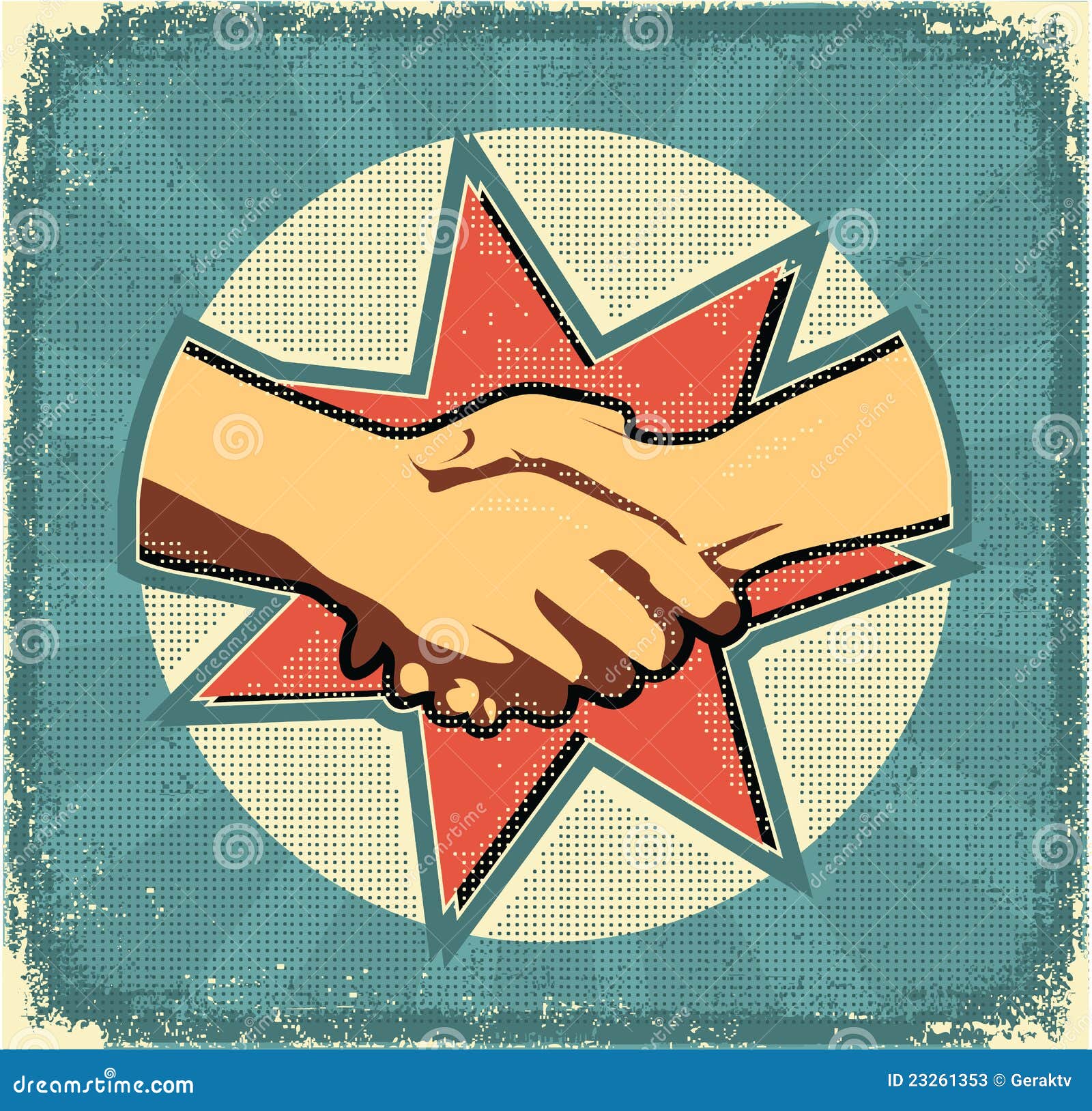 Handshake poster.Retro stock vector. Illustration of retro - 23261353