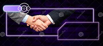 Handshake Presenting Innovative Plan Ideas Symbolizing Successful ...