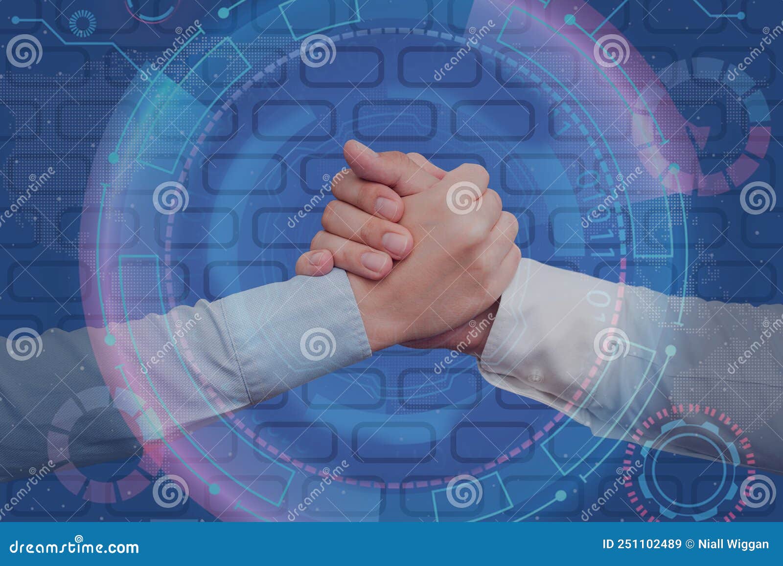 Handshake Presenting Innovative Plan Ideas Symbolizing Successful ...