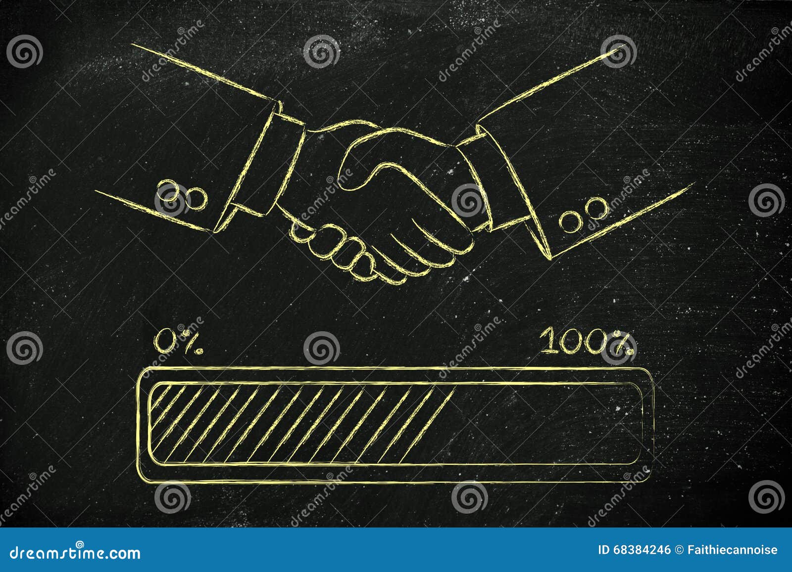 Handshake with Progress Bar Loading Stock Photo - Image of progress ...