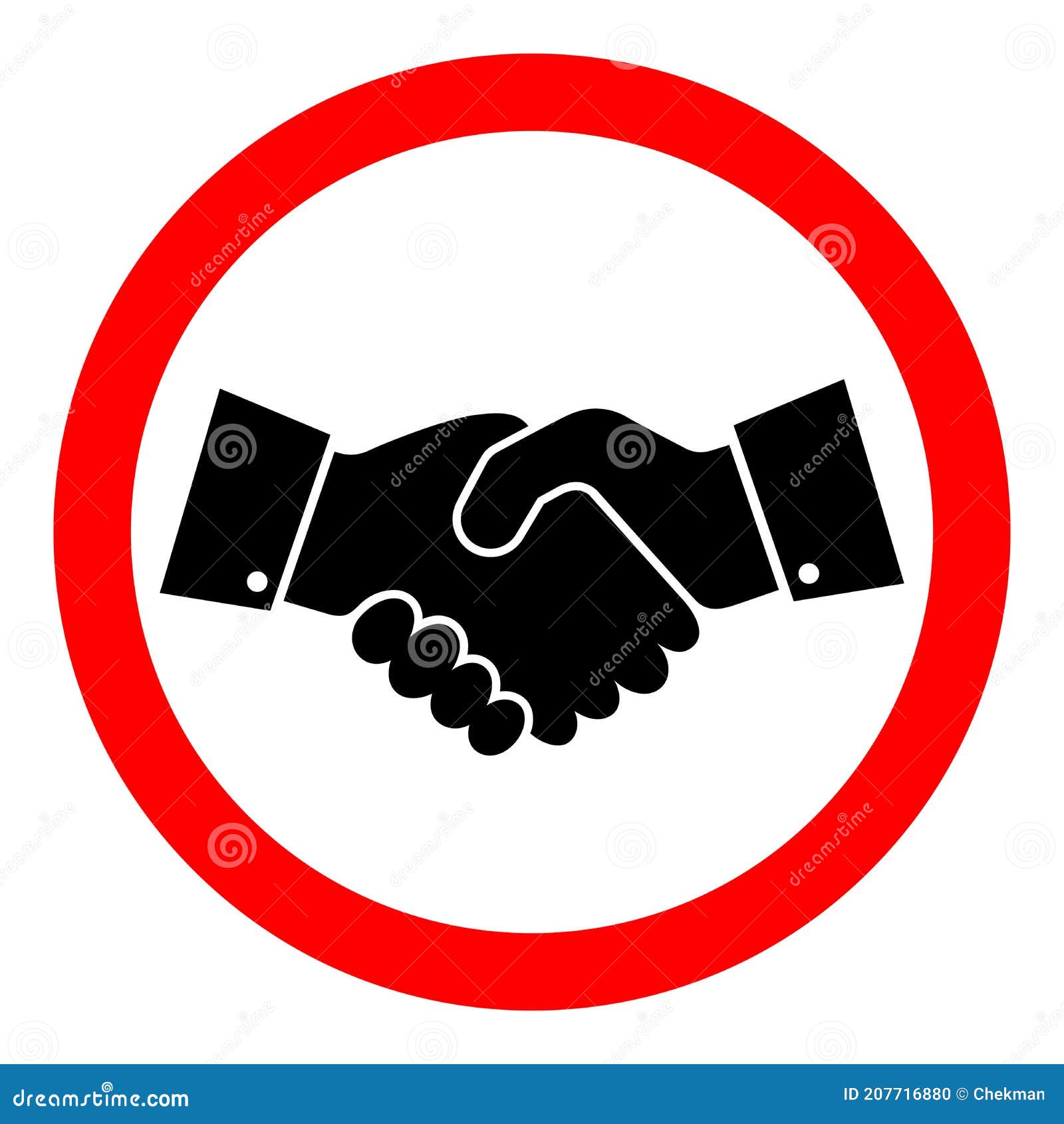 Handshake Prohibited Sign. Do Not Shake Hands Sign. Eps Ten Royalty ...