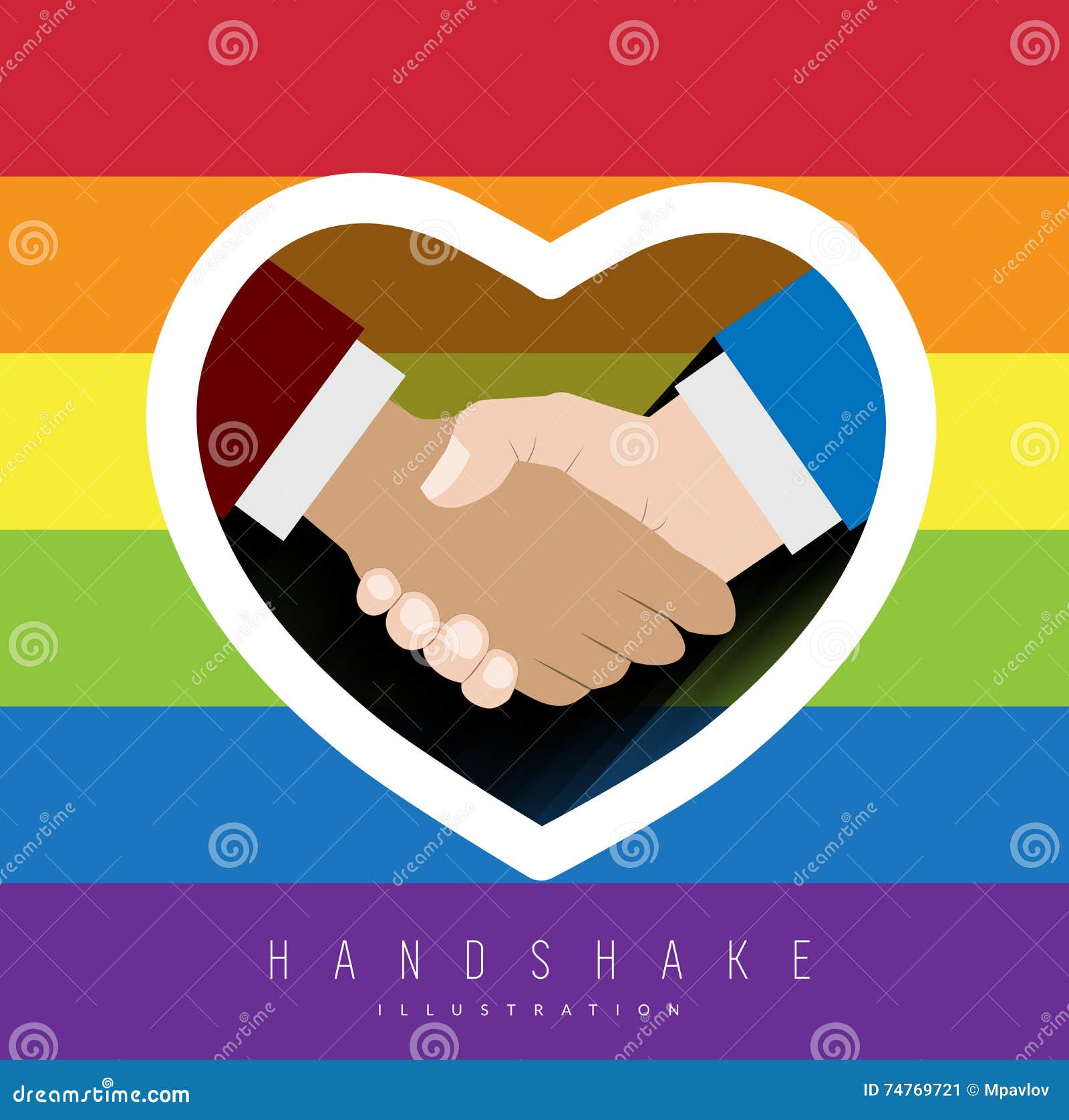 Handshake with Rainbow Colors for Gay Pride Stock Vector - Illustration ...