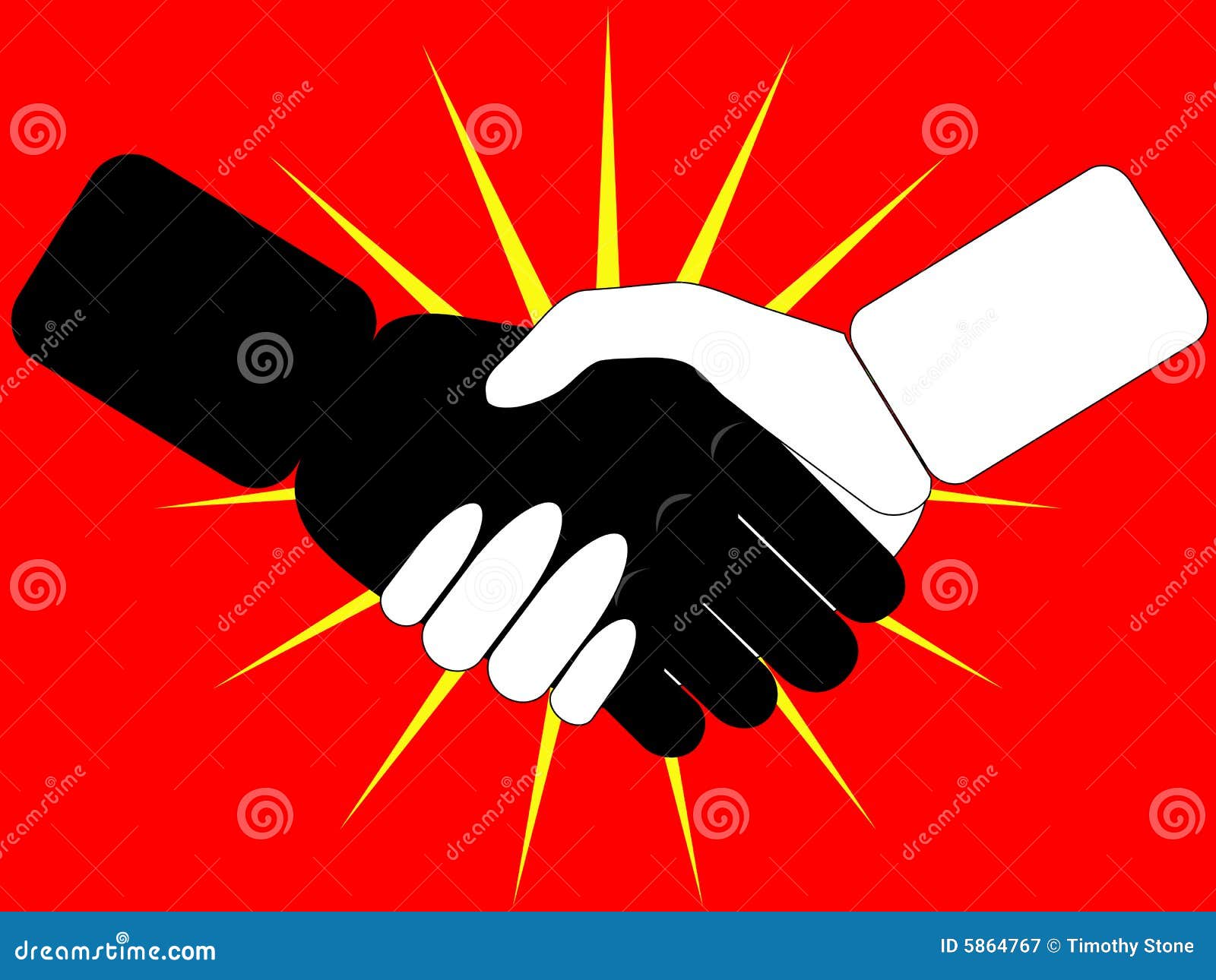 Handshake on red stock vector. Illustration of greeting - 5864767