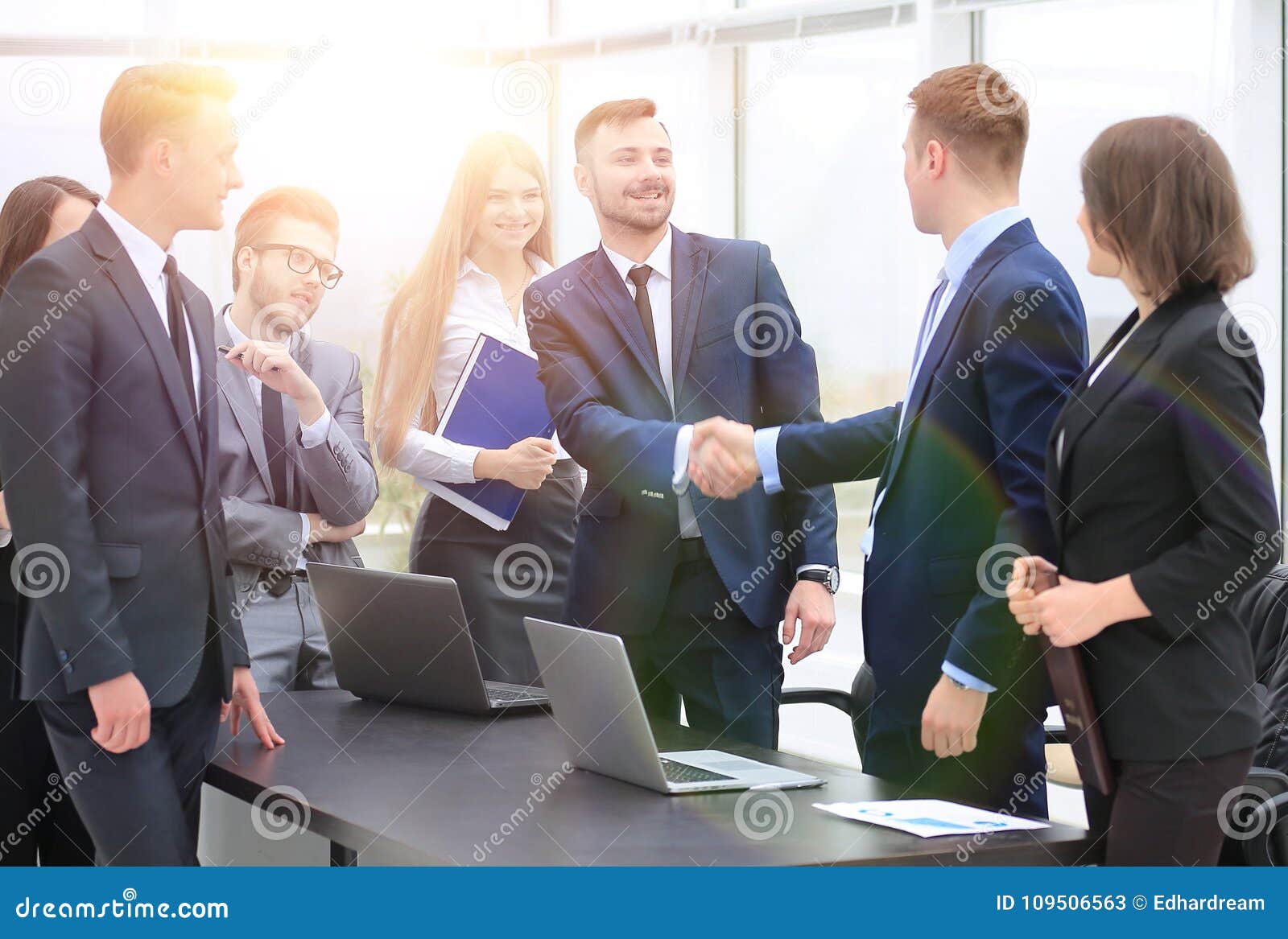 Representatives of the Two Business Teams Greet Each Other Stock Image ...