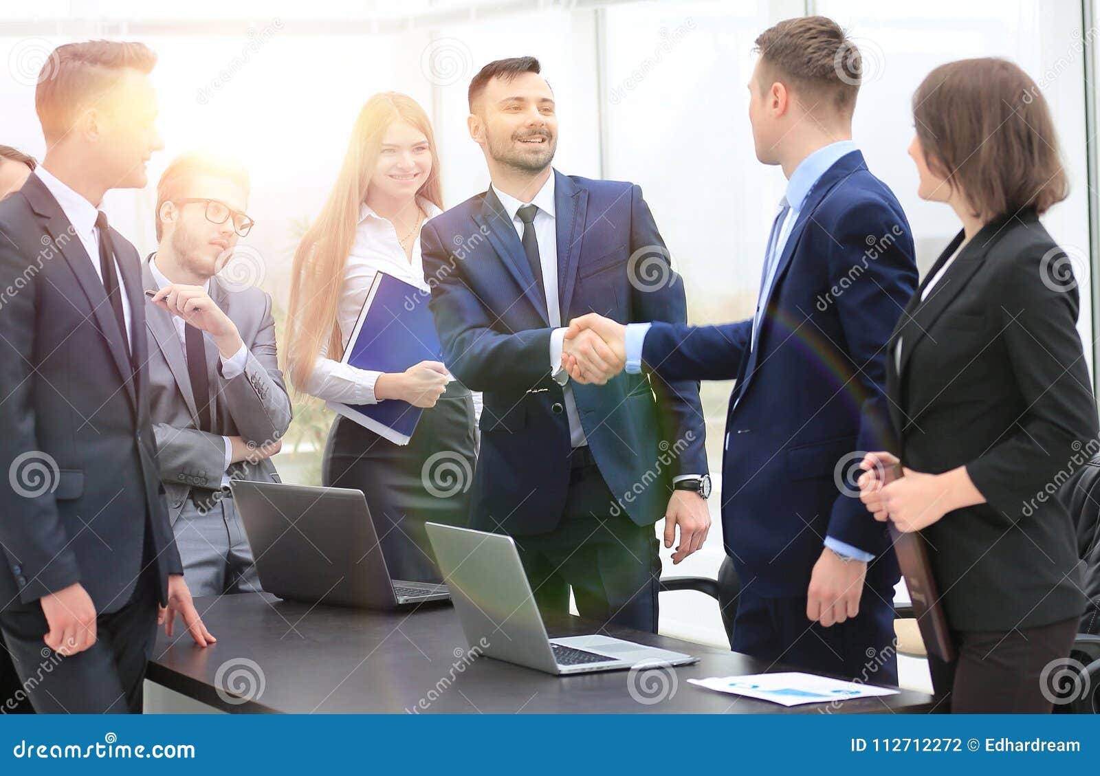 Representatives of the Two Business Teams Greet Each Other Stock Photo ...