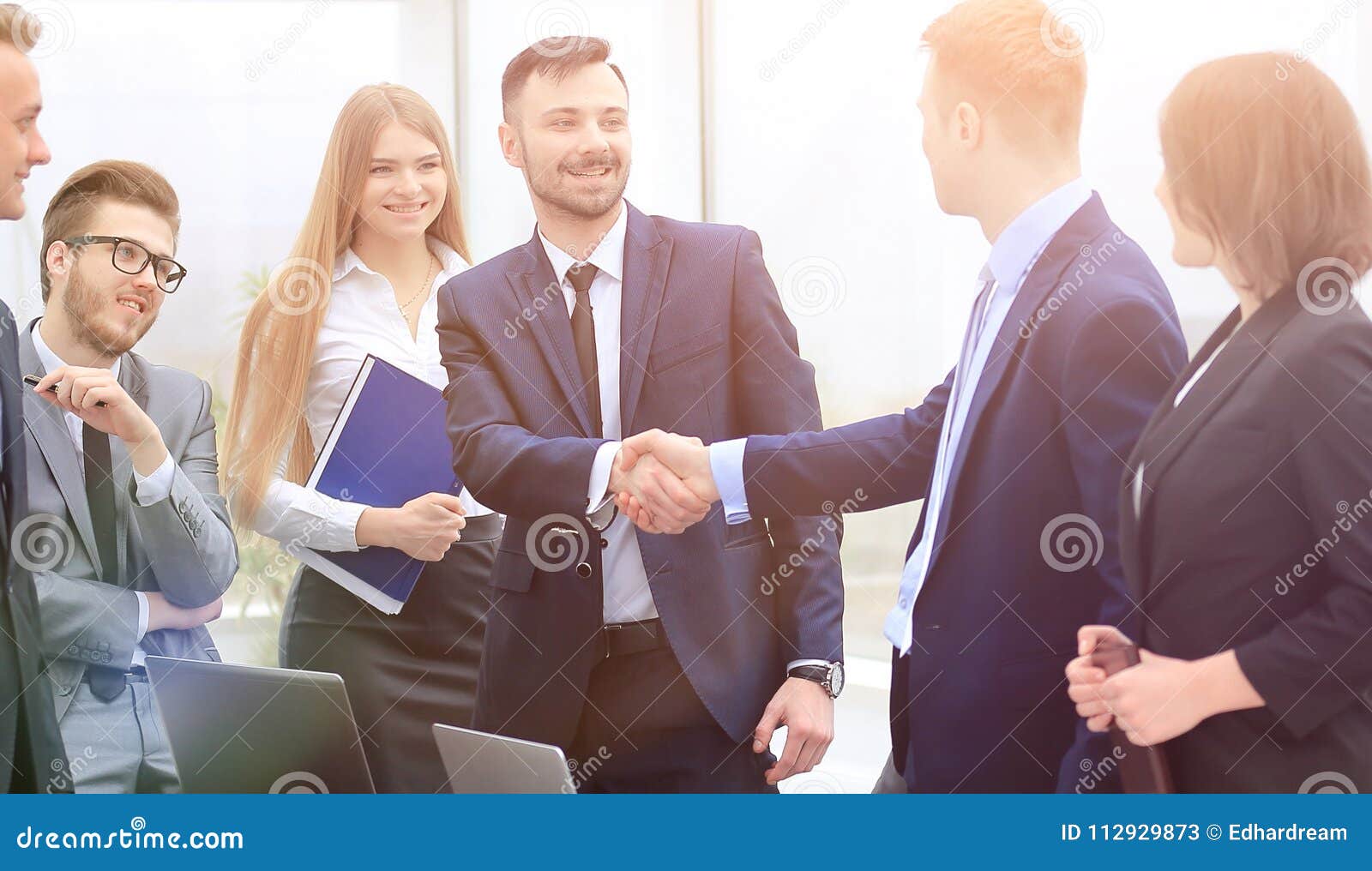 Representatives of the Two Business Teams Greet Each Other Stock Image ...