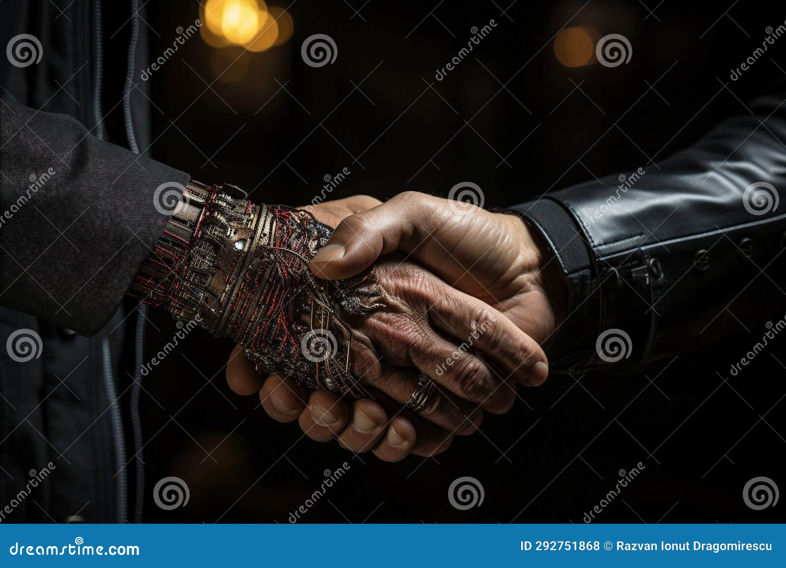 Handshake between a Robot and a Human, Symbolizing the Synergy between ...
