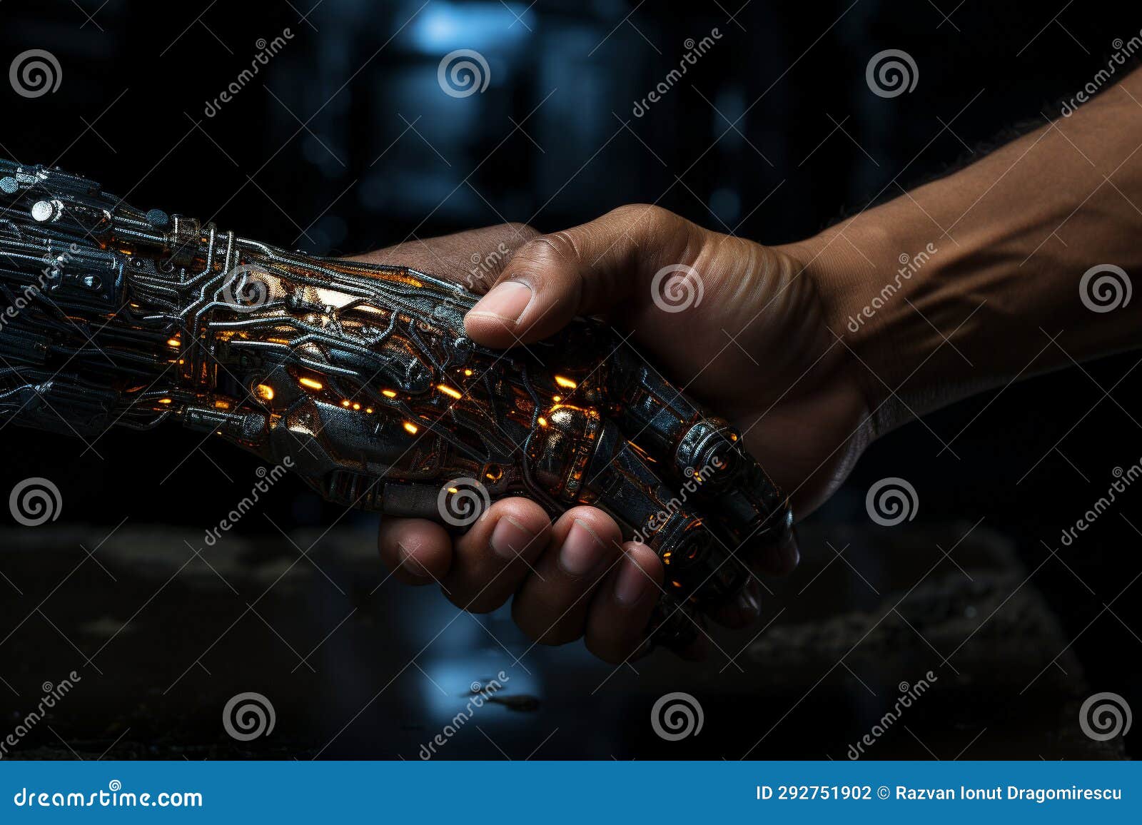 Handshake between a Robot and a Human, Symbolizing the Synergy between ...