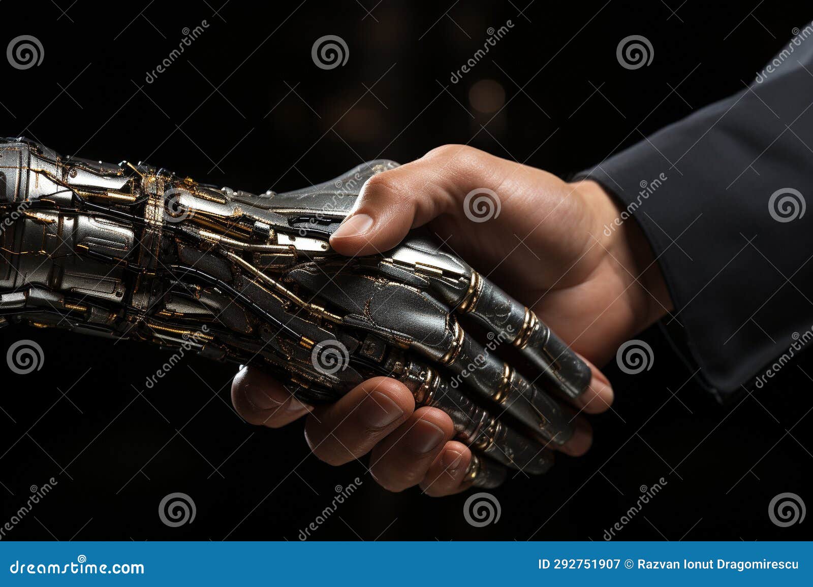 Handshake between a Robot and a Human, Symbolizing the Synergy between ...