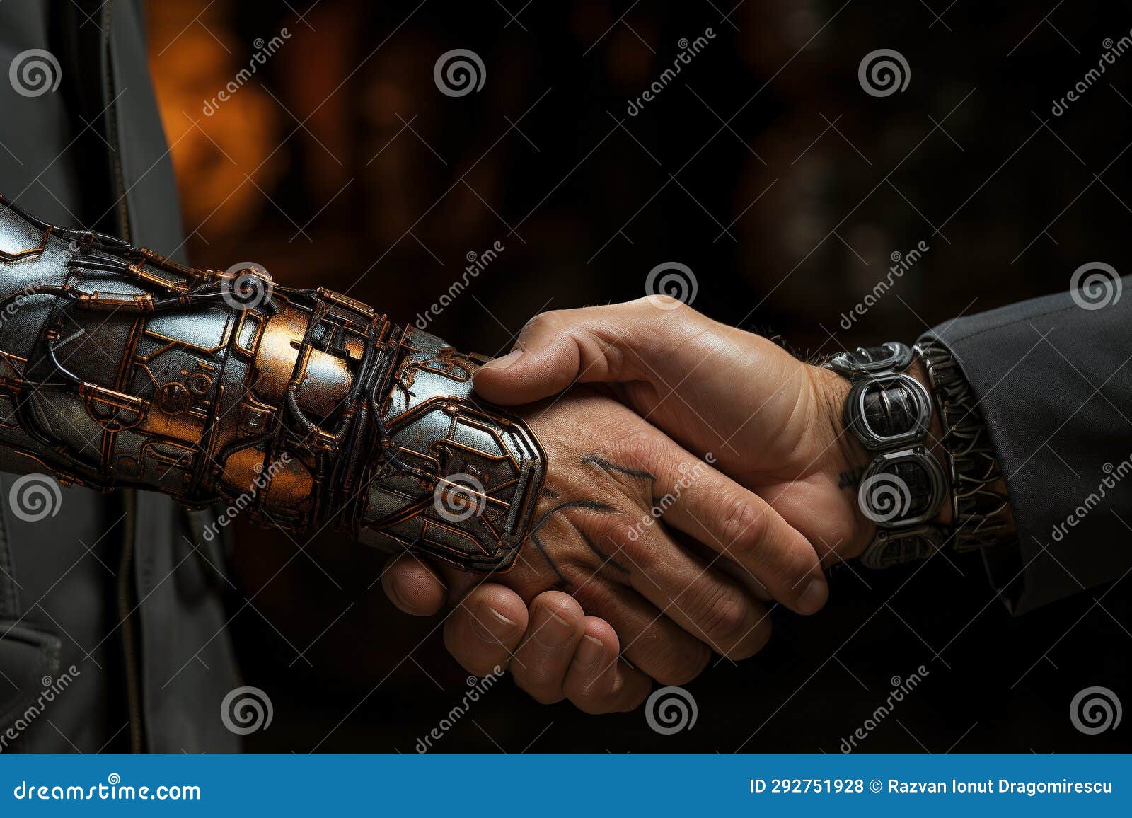 Handshake between a Robot and a Human, Symbolizing the Synergy between ...