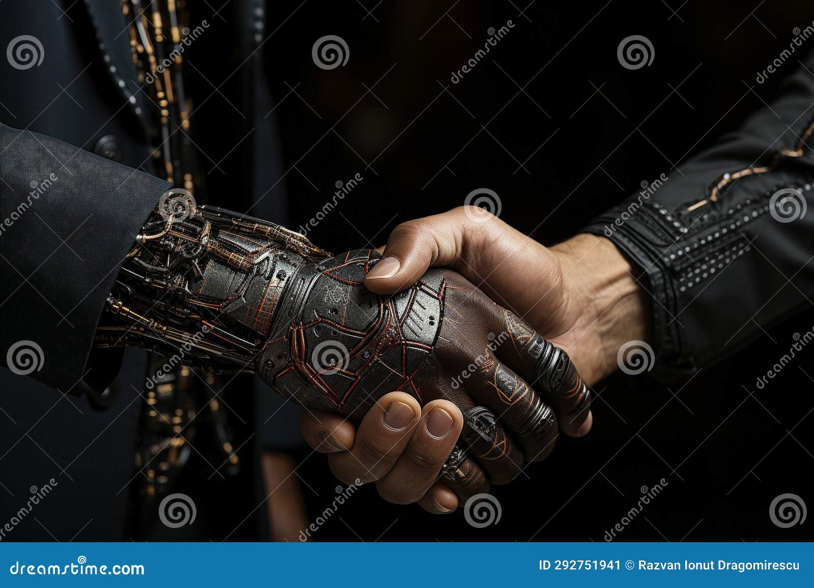 Handshake between a Robot and a Human, Symbolizing the Synergy between ...