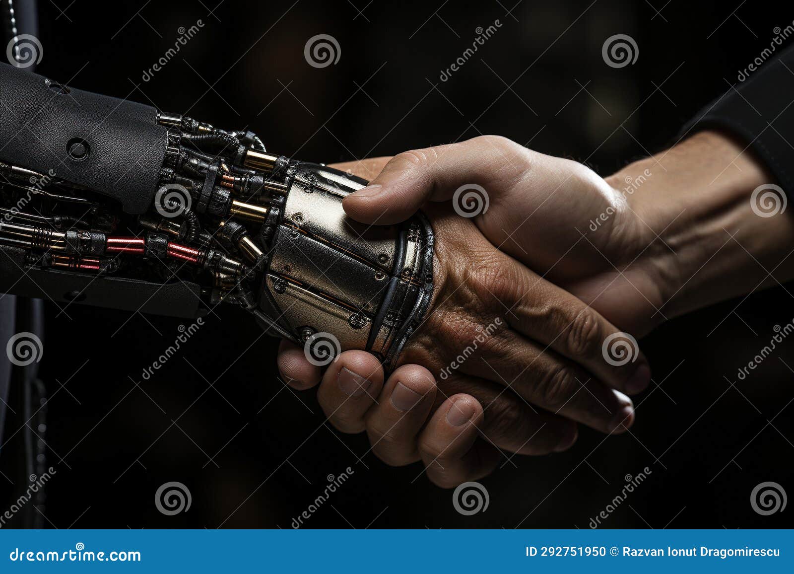 Handshake between a Robot and a Human, Symbolizing the Synergy between ...