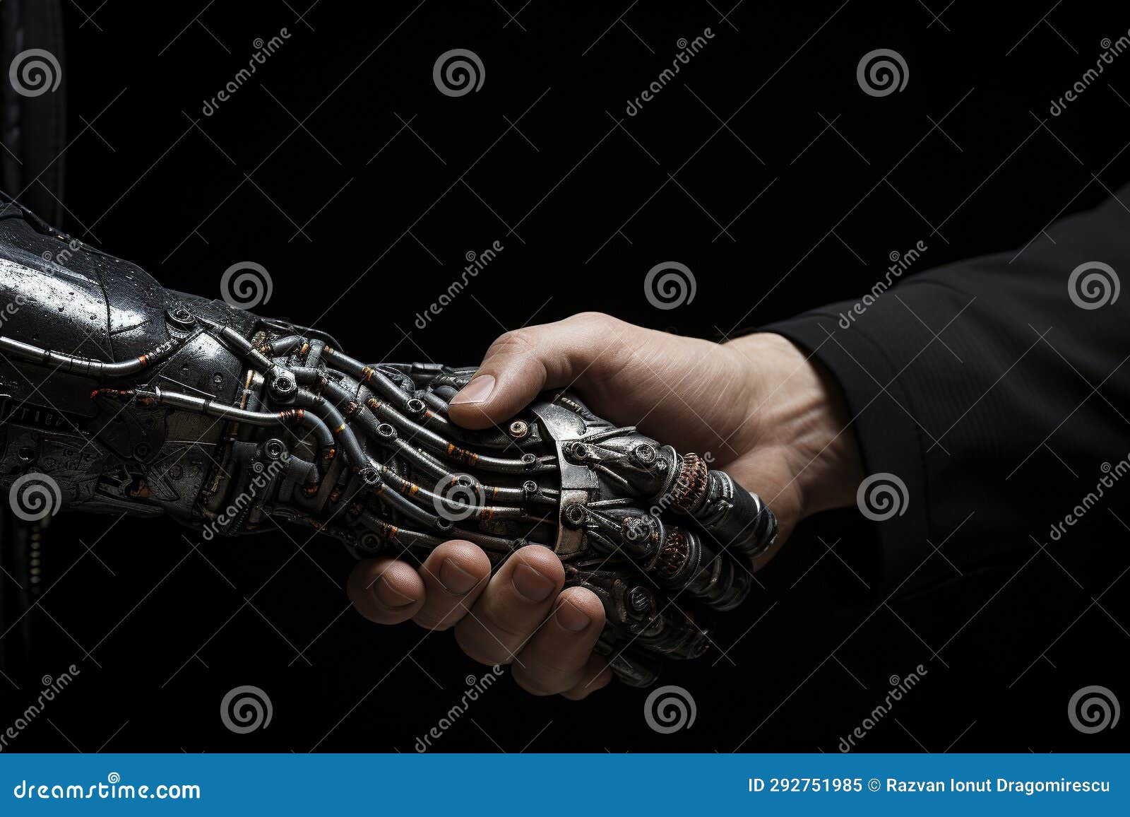 Handshake between a Robot and a Human, Symbolizing the Synergy between ...